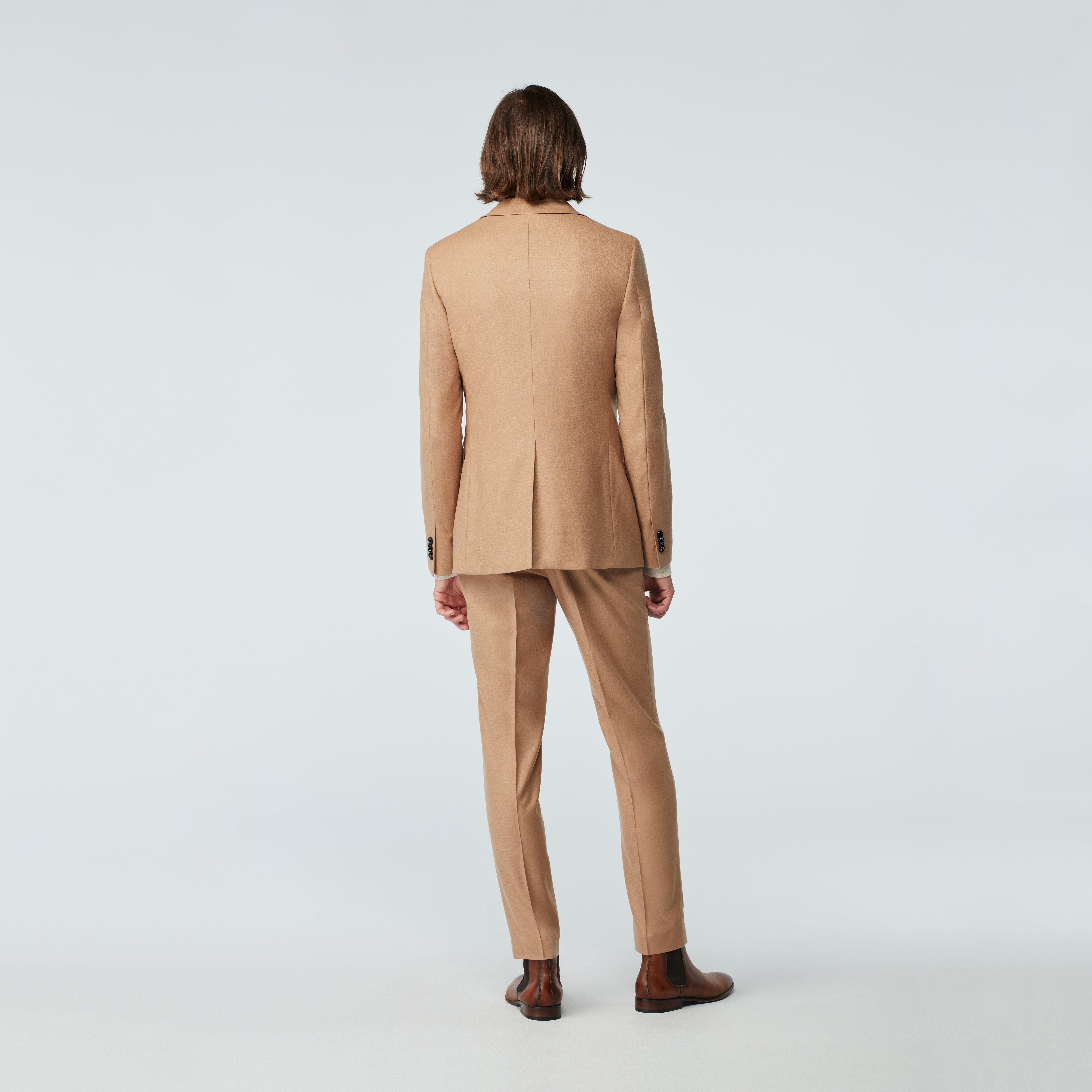 Custom Blazers Made For You - Monza Flannel Camel Blazer | INDOCHINO