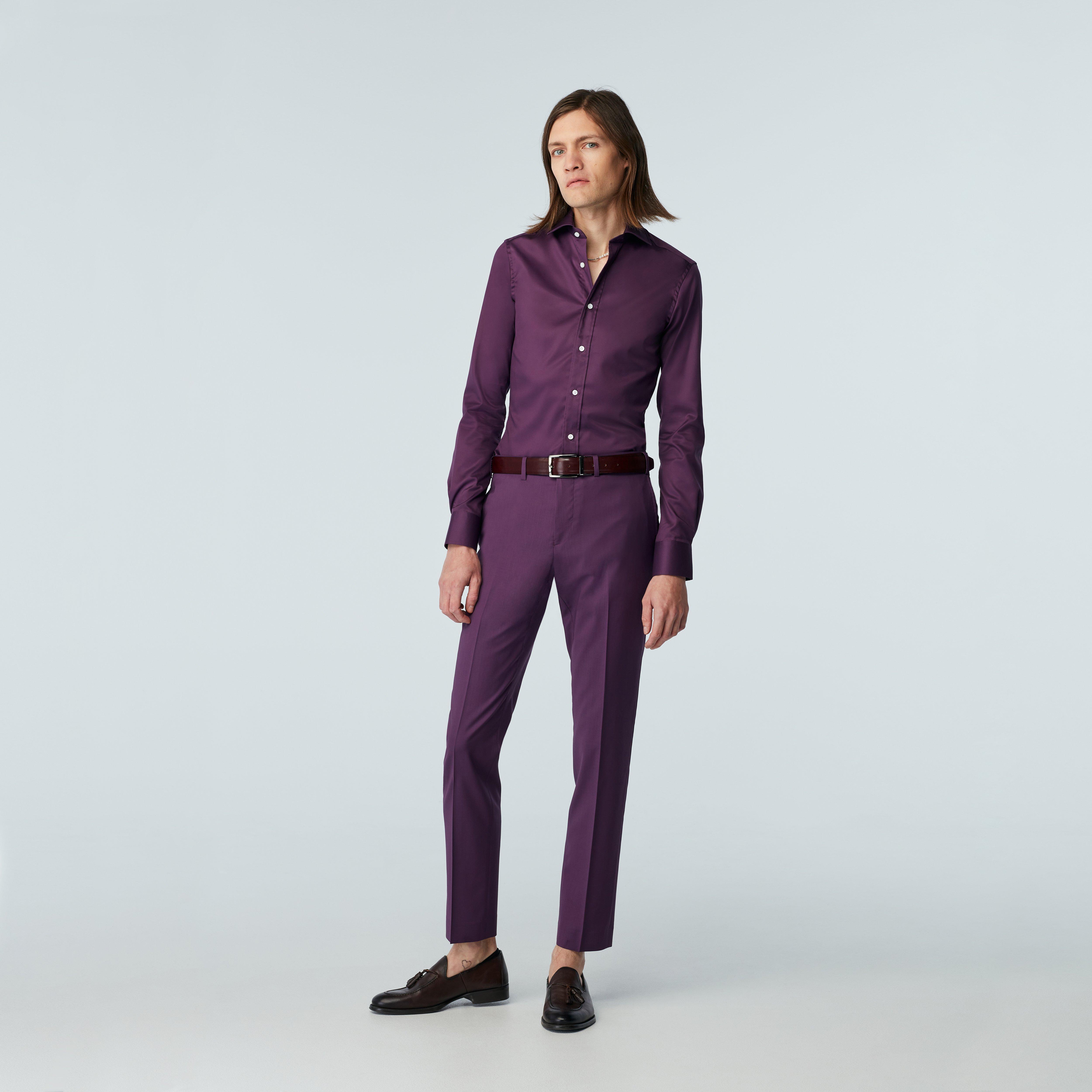 Custom Pants Made For You - Milano Plum Pants | INDOCHINO