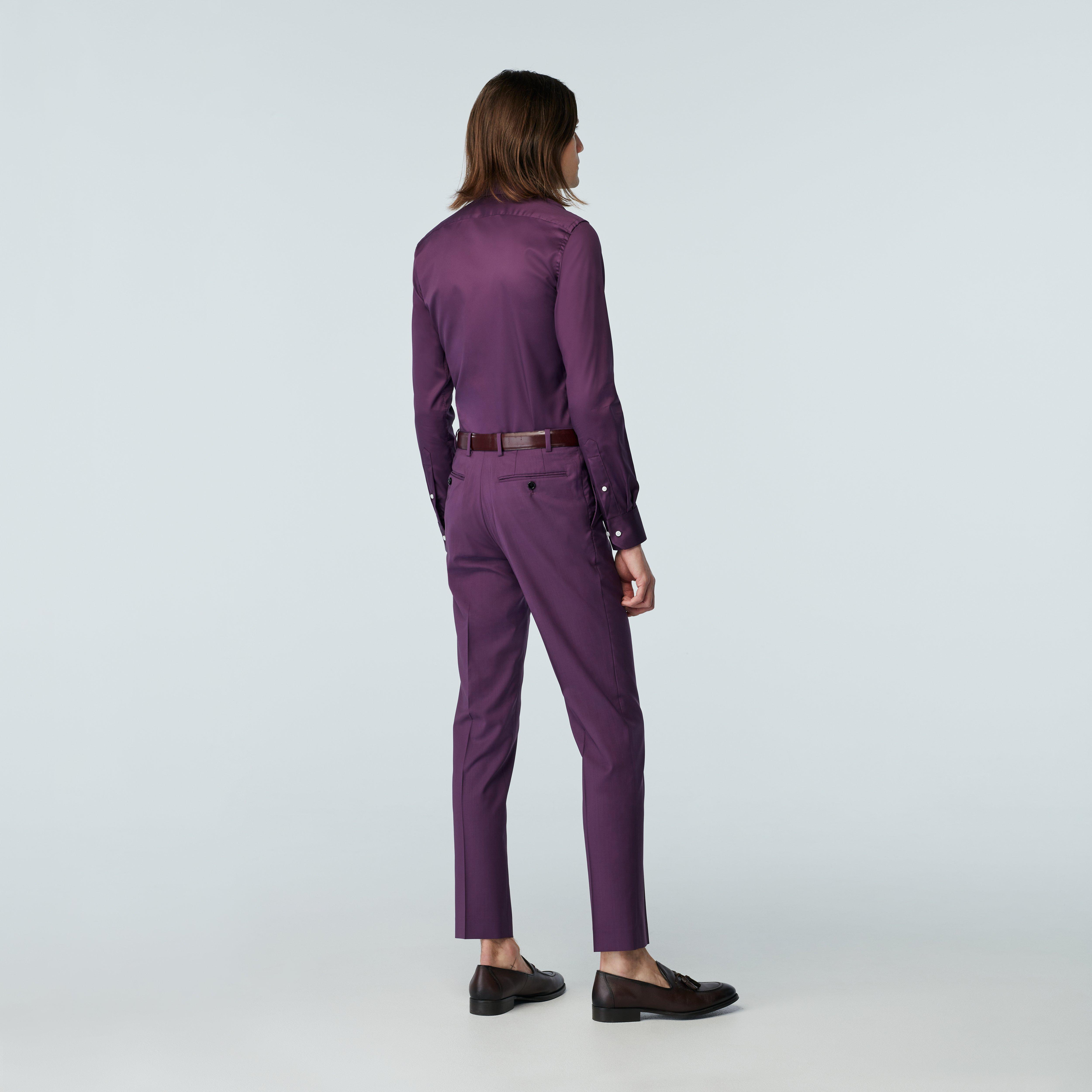 Custom Pants Made For You - Milano Plum Pants | INDOCHINO