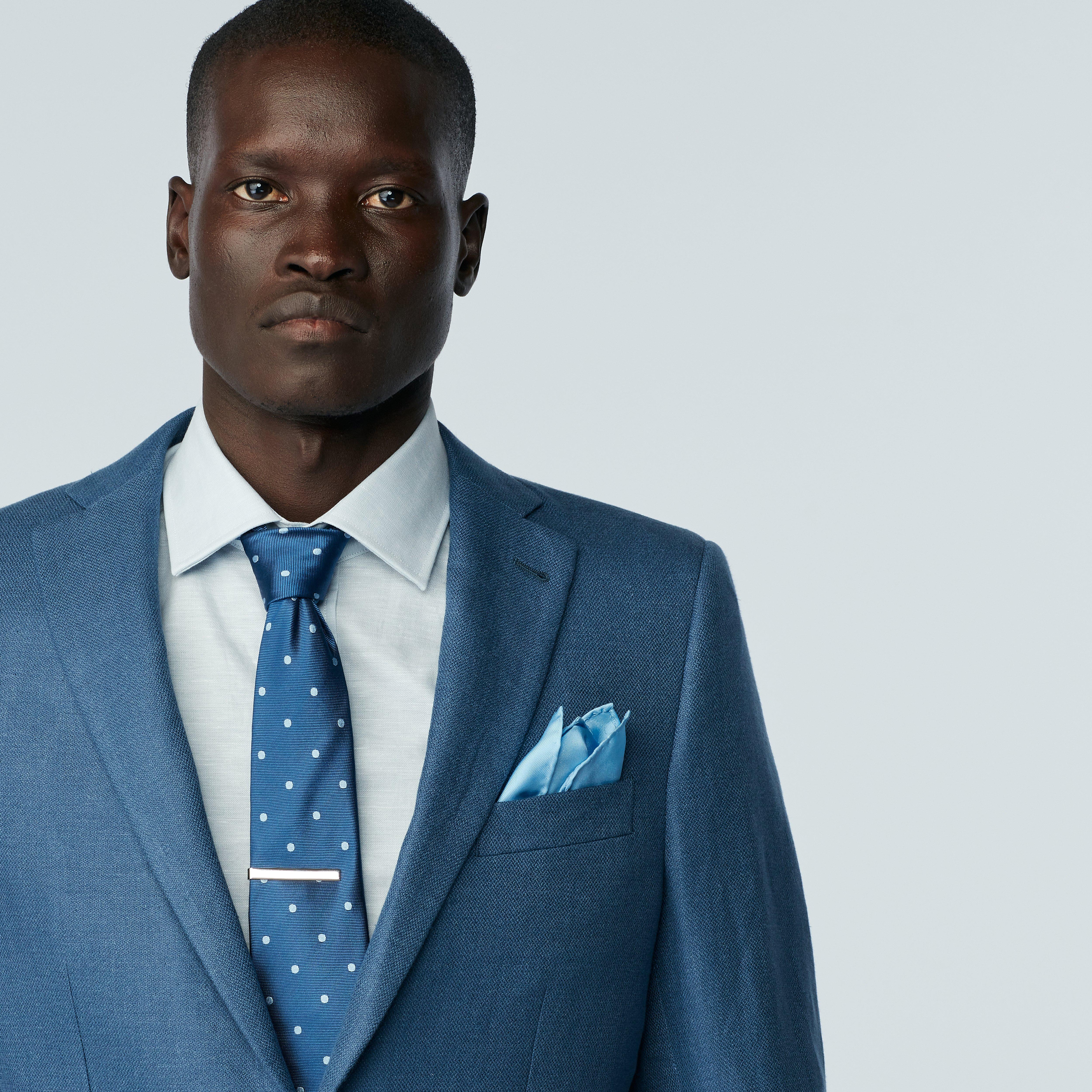 Custom Suits Made For You - Sailsbury Linen Stone Blue Suit | INDOCHINO