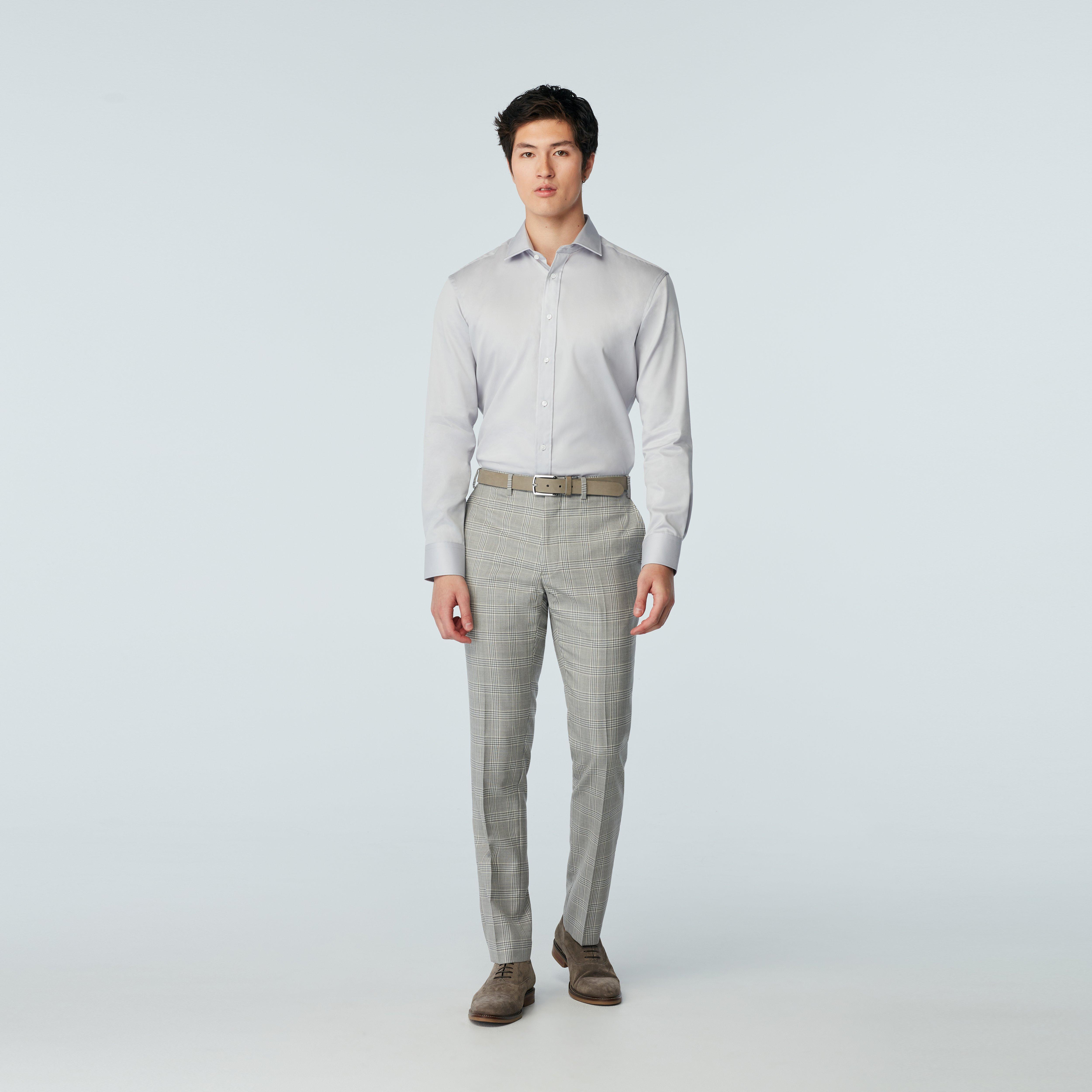 Custom Pants Made For You - Lydney Check Light Gray Pants | INDOCHINO