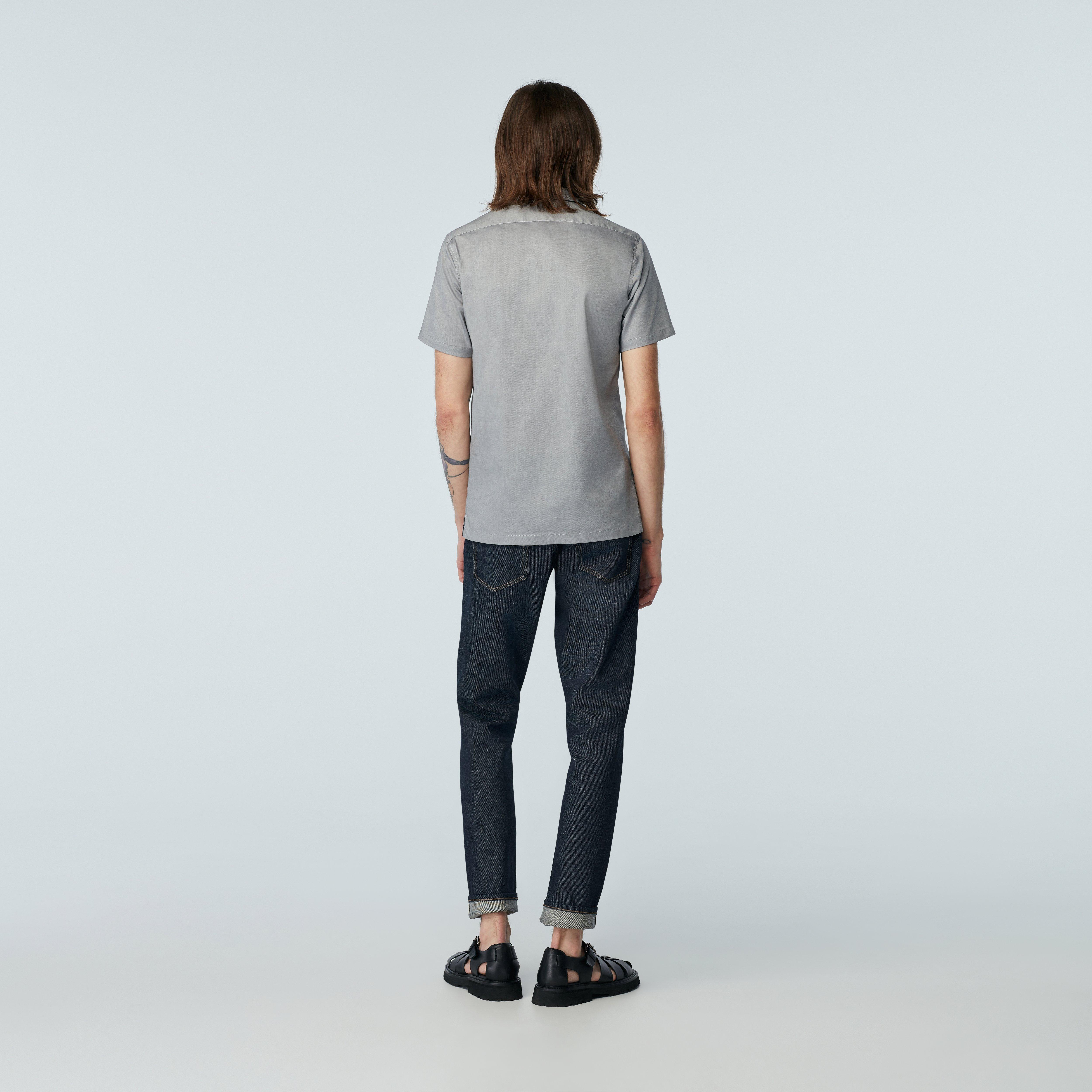 Men's Camp Shirts - Hailey Cotton Stretch Gray Camp Shirt | INDOCHINO