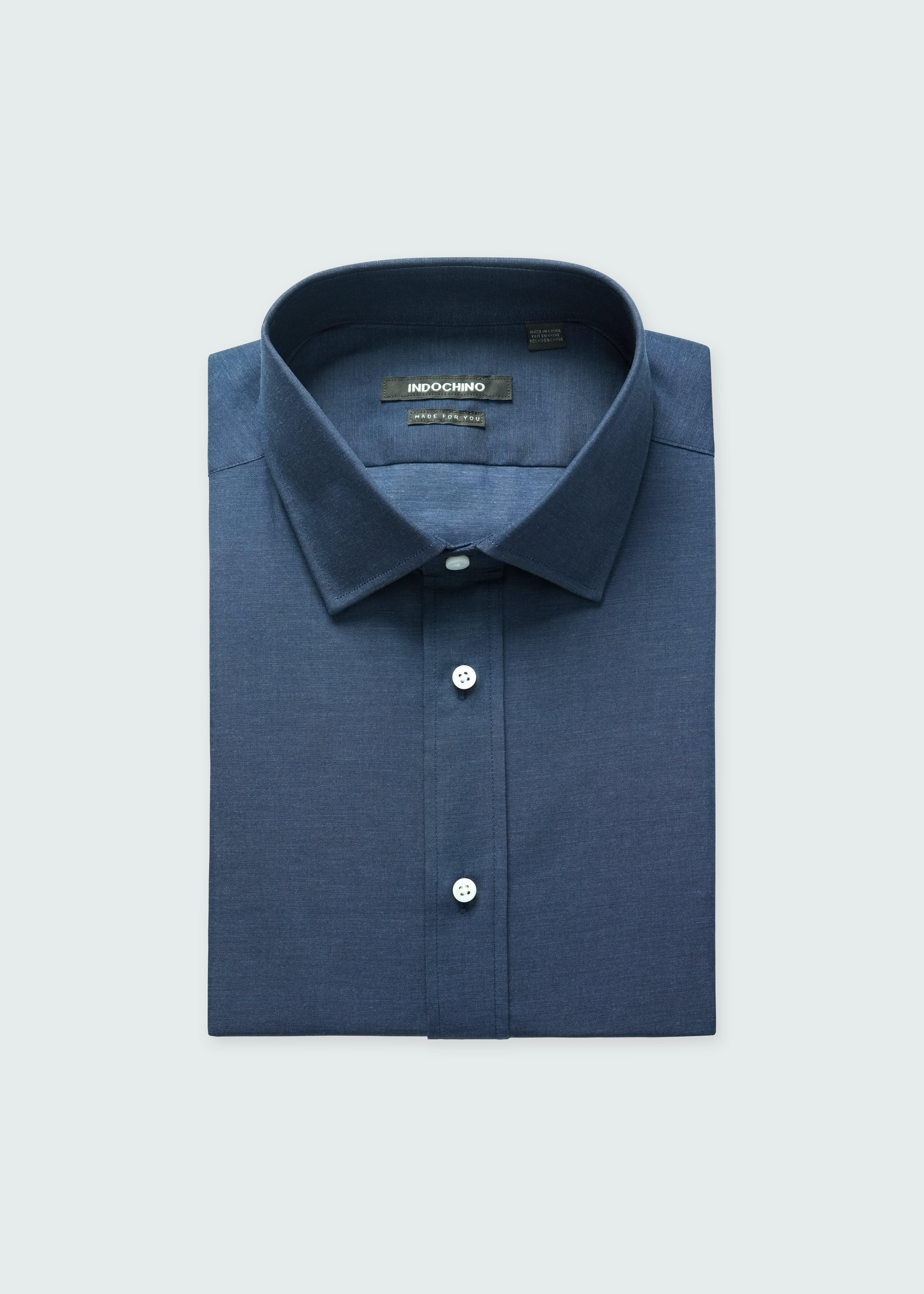 Men's Custom Shirts - Lea Washed Navy Shirt | INDOCHINO