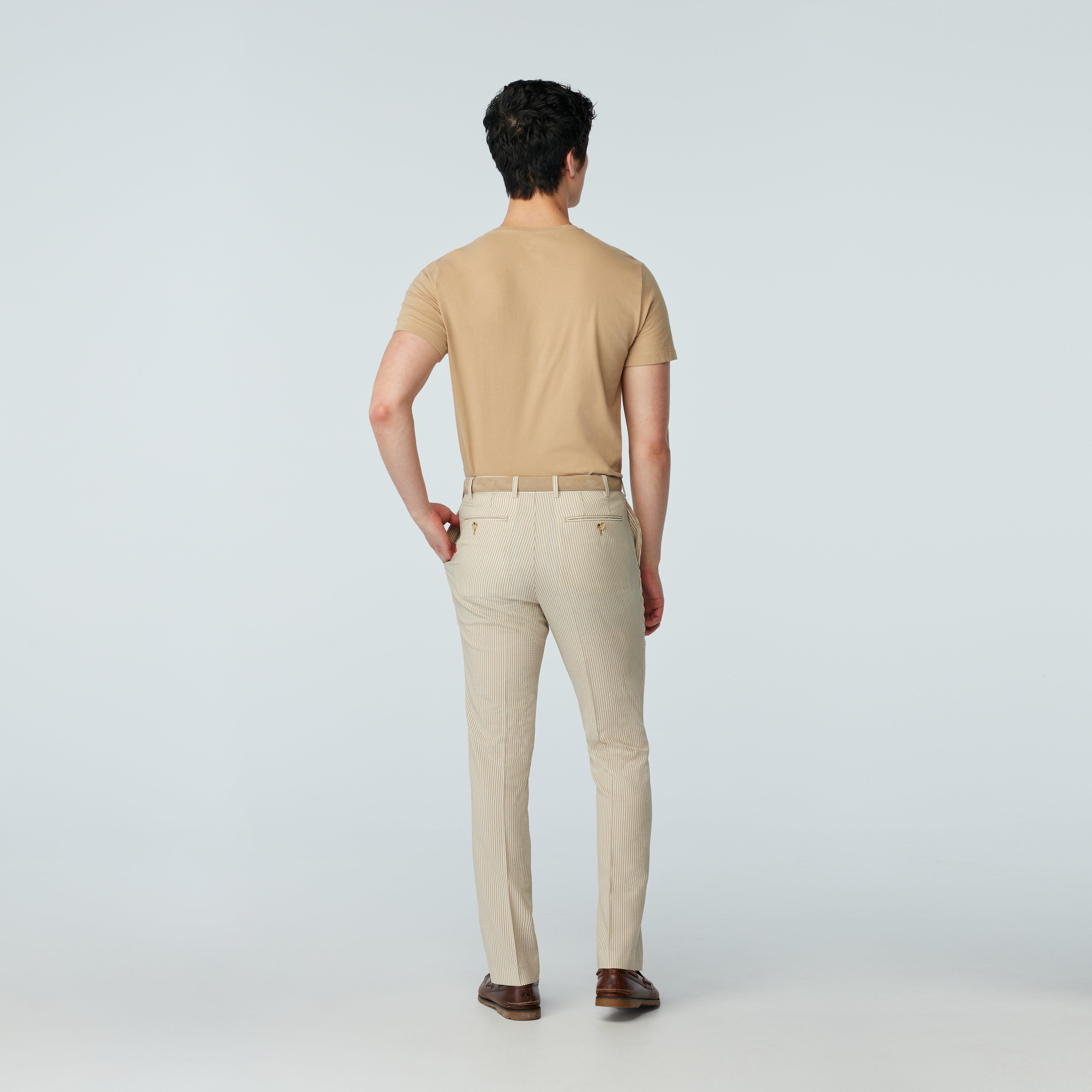 Custom Pants Made For You - Loddon Stripe Sand Pants | INDOCHINO