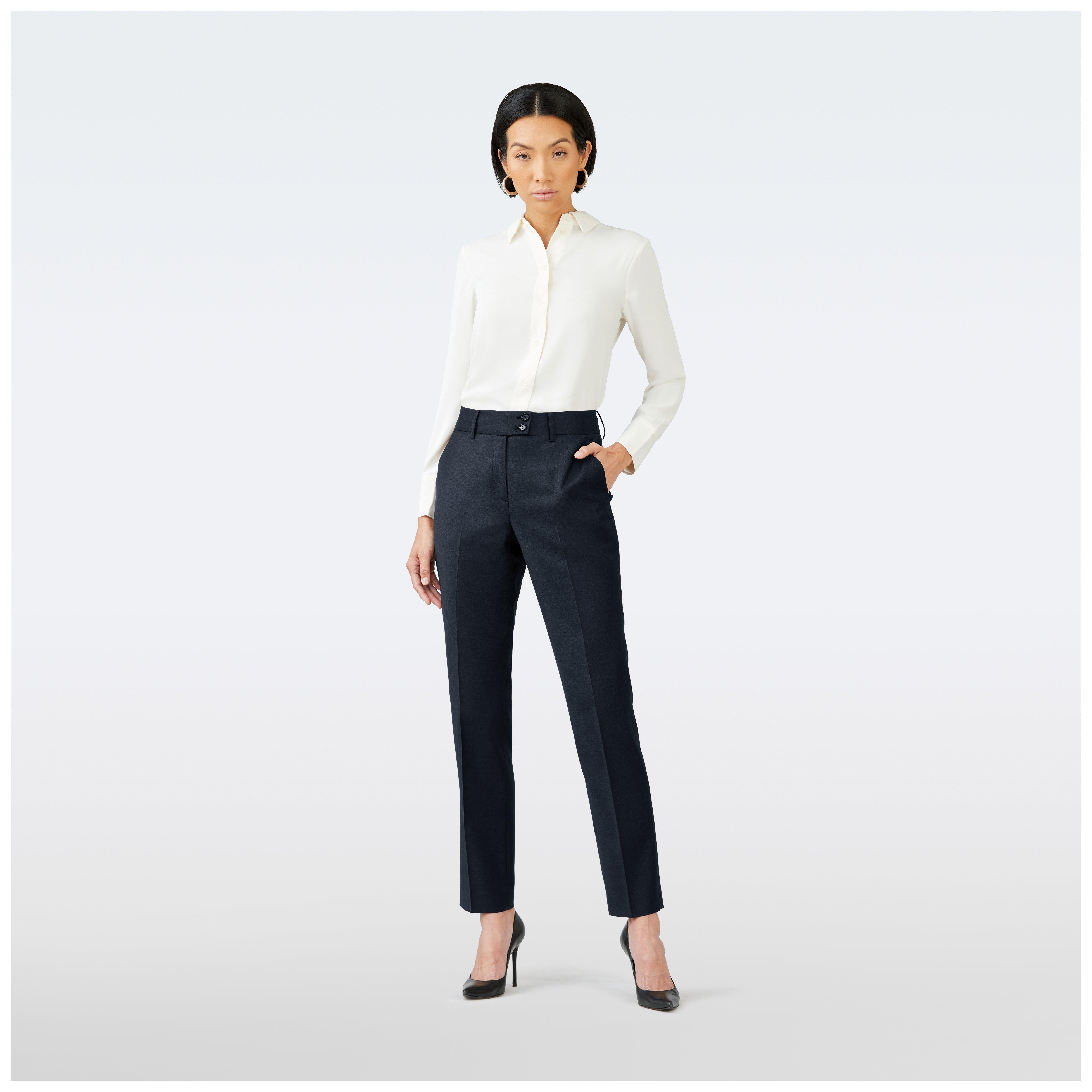 Custom Pants Made For You - Harrogate Midnight Blue Pants Women| INDOCHINO
