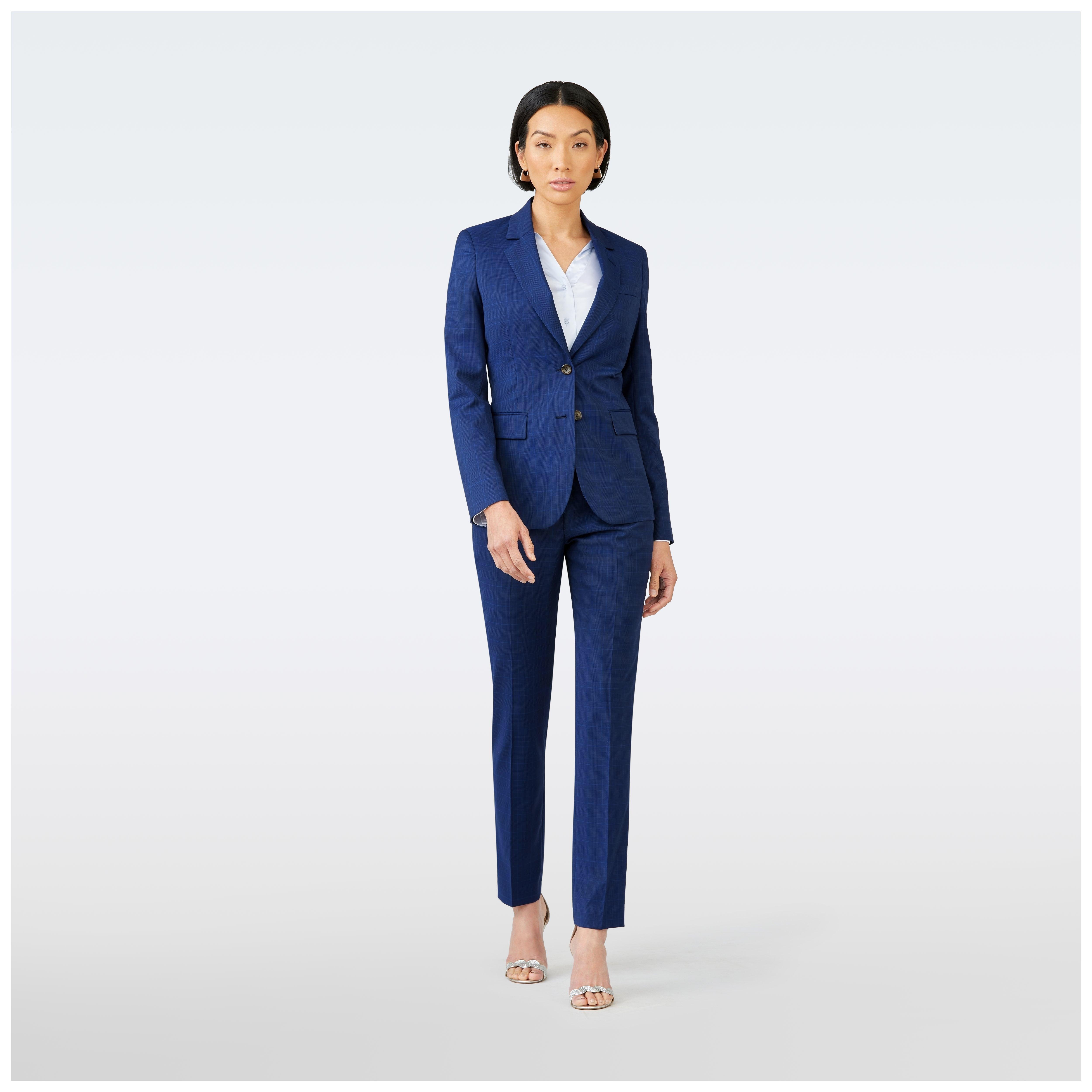 Custom Suits Made For You - Hemsworth Prince of Wales Blue Suit Women ...