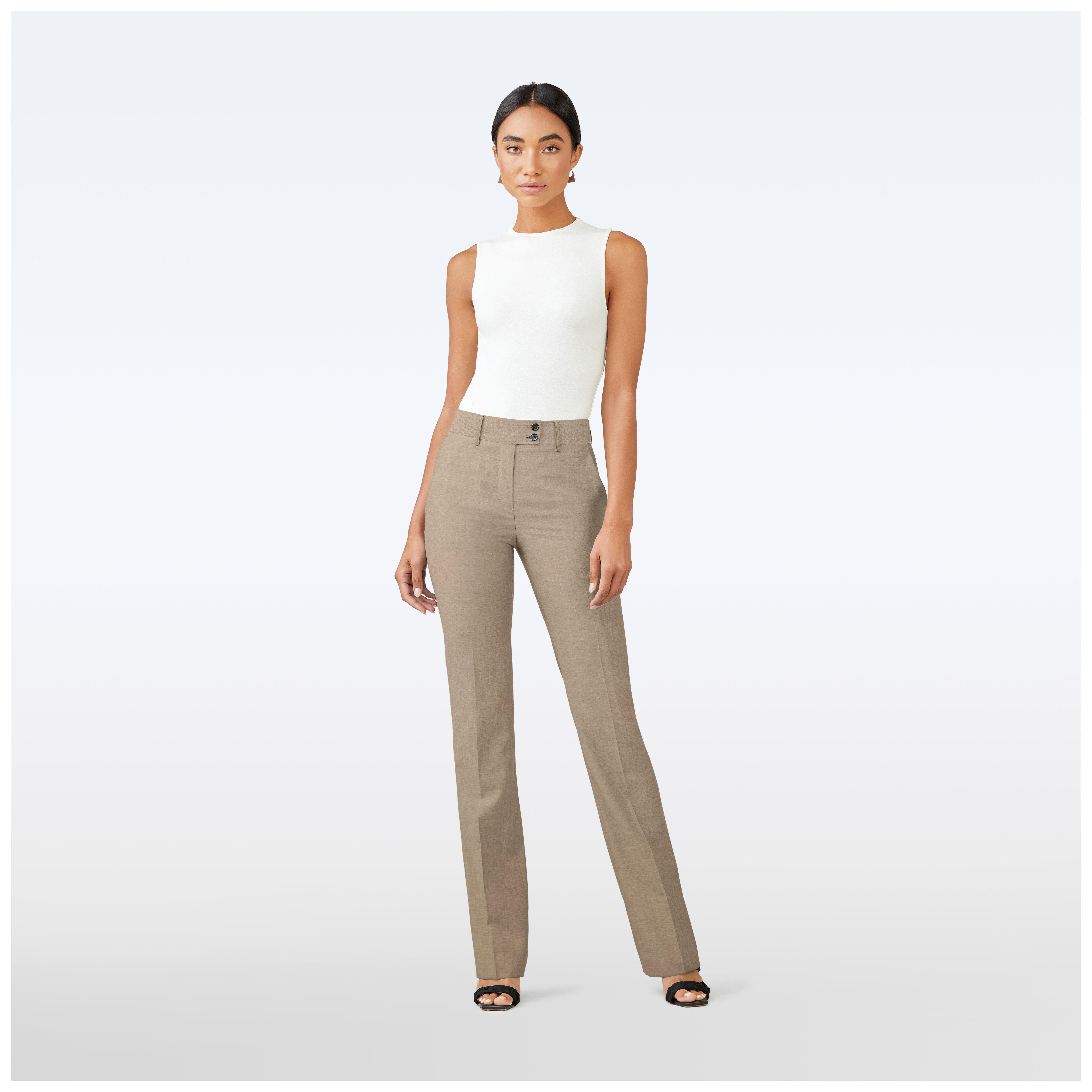Custom Pants Made For You - Hamilton Sharkskin Sand Pants Women | INDOCHINO