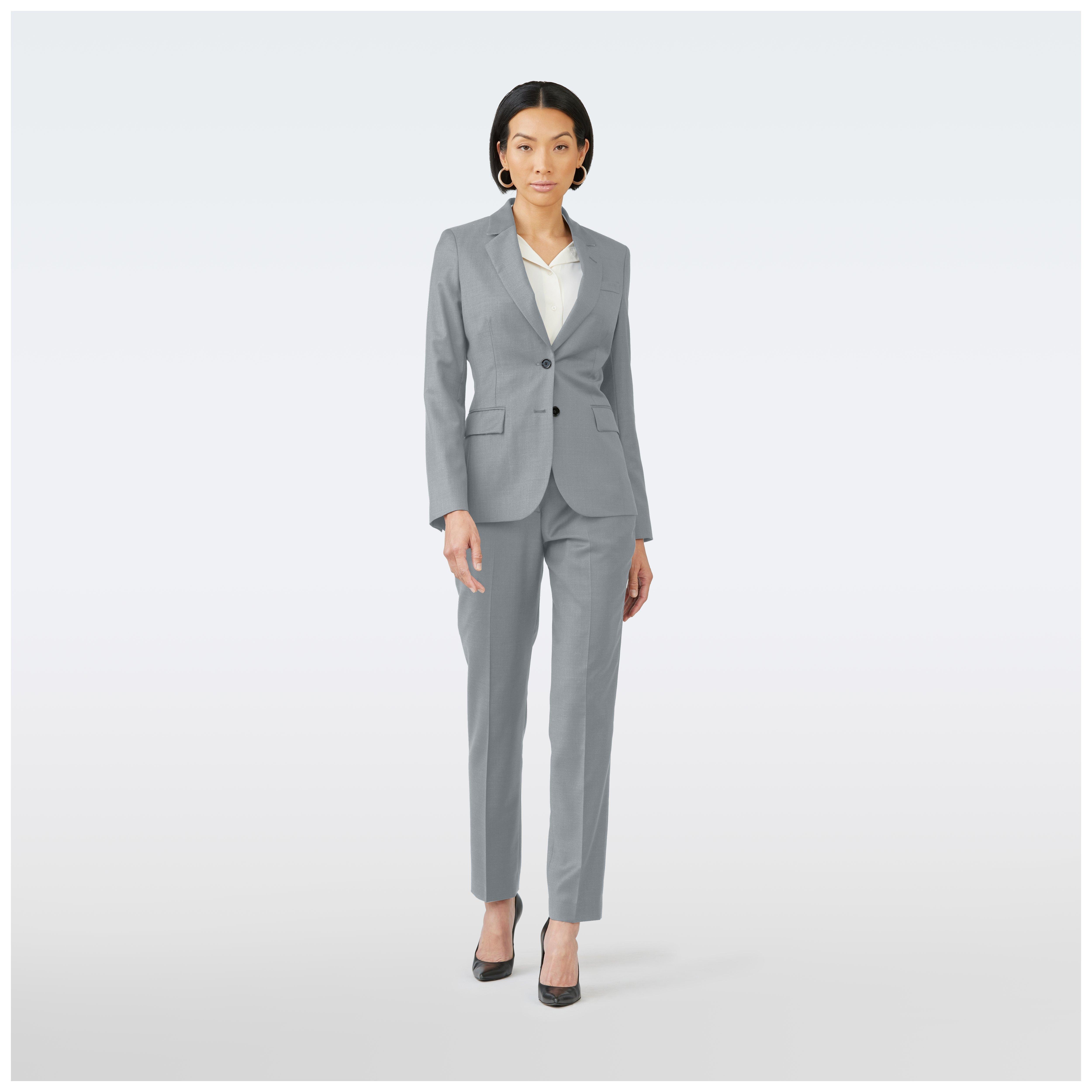 Custom Suits Made For You - Hartley Cotton Stretch Dove Gray Suit Women ...