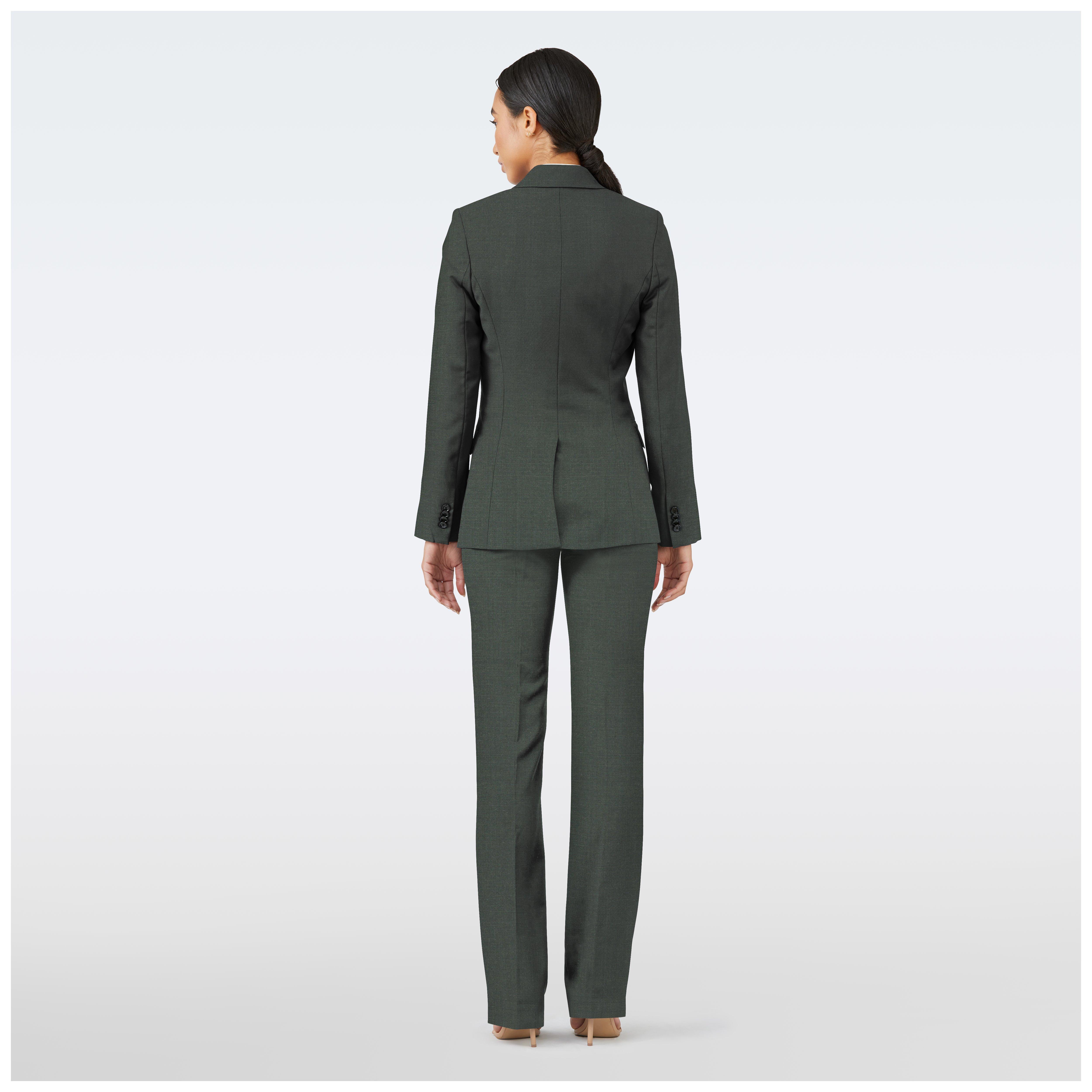 Custom Suits Made For You - Kelly Wool Silk Sage Suit Women | INDOCHINO