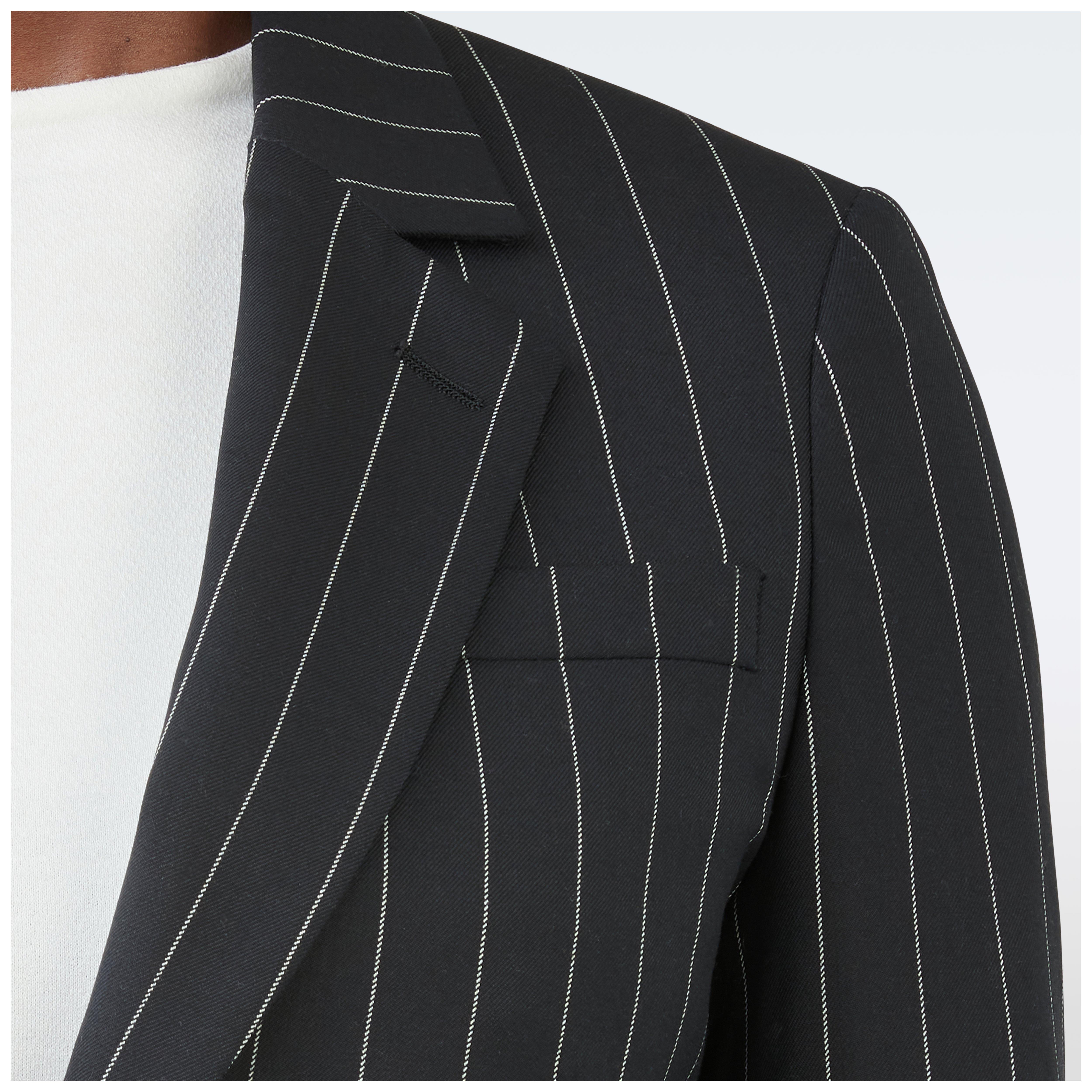 Harrogate Chalk Stripe Black Suit