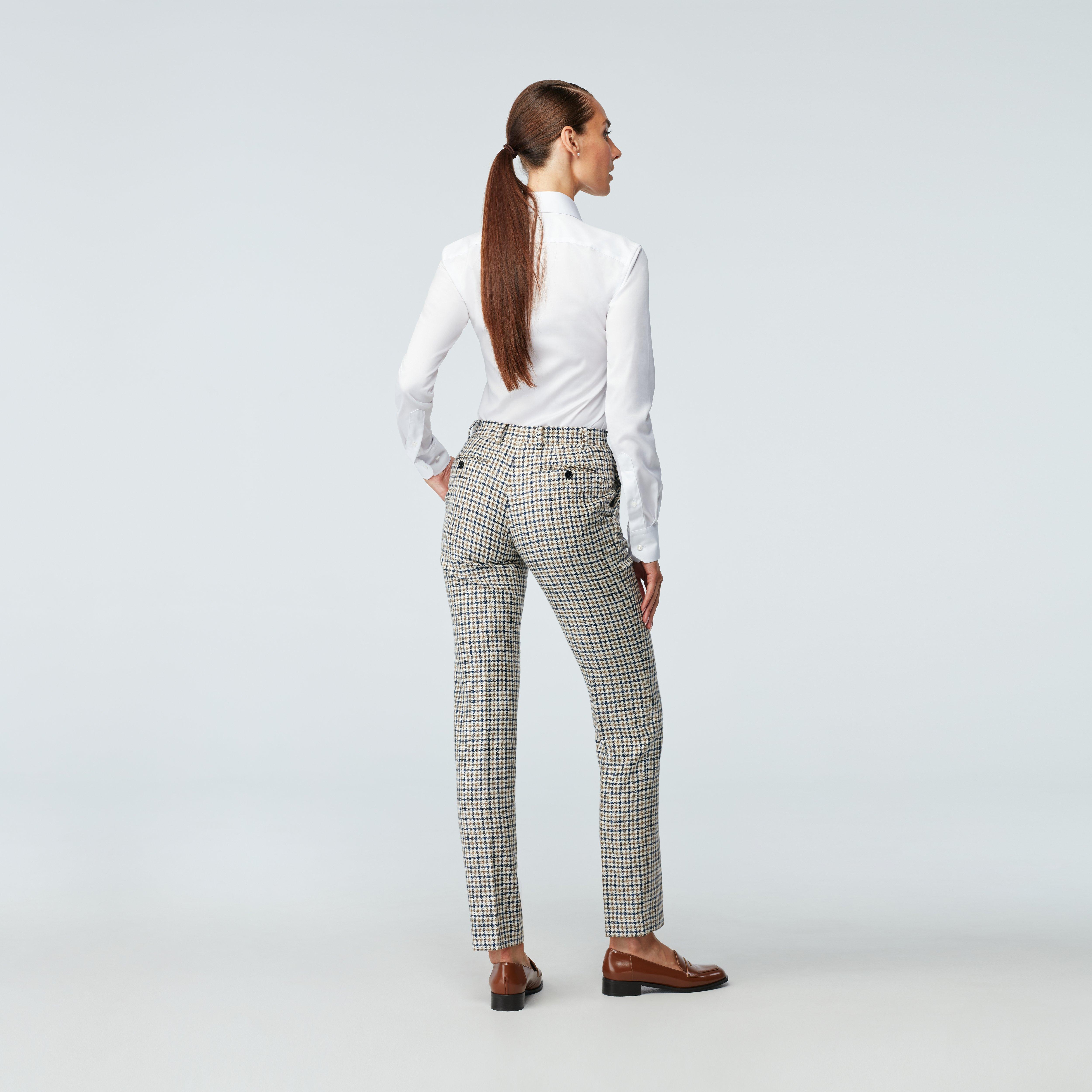 Custom Suits Made For You - Murlo Check Navy Suit Women | INDOCHINO