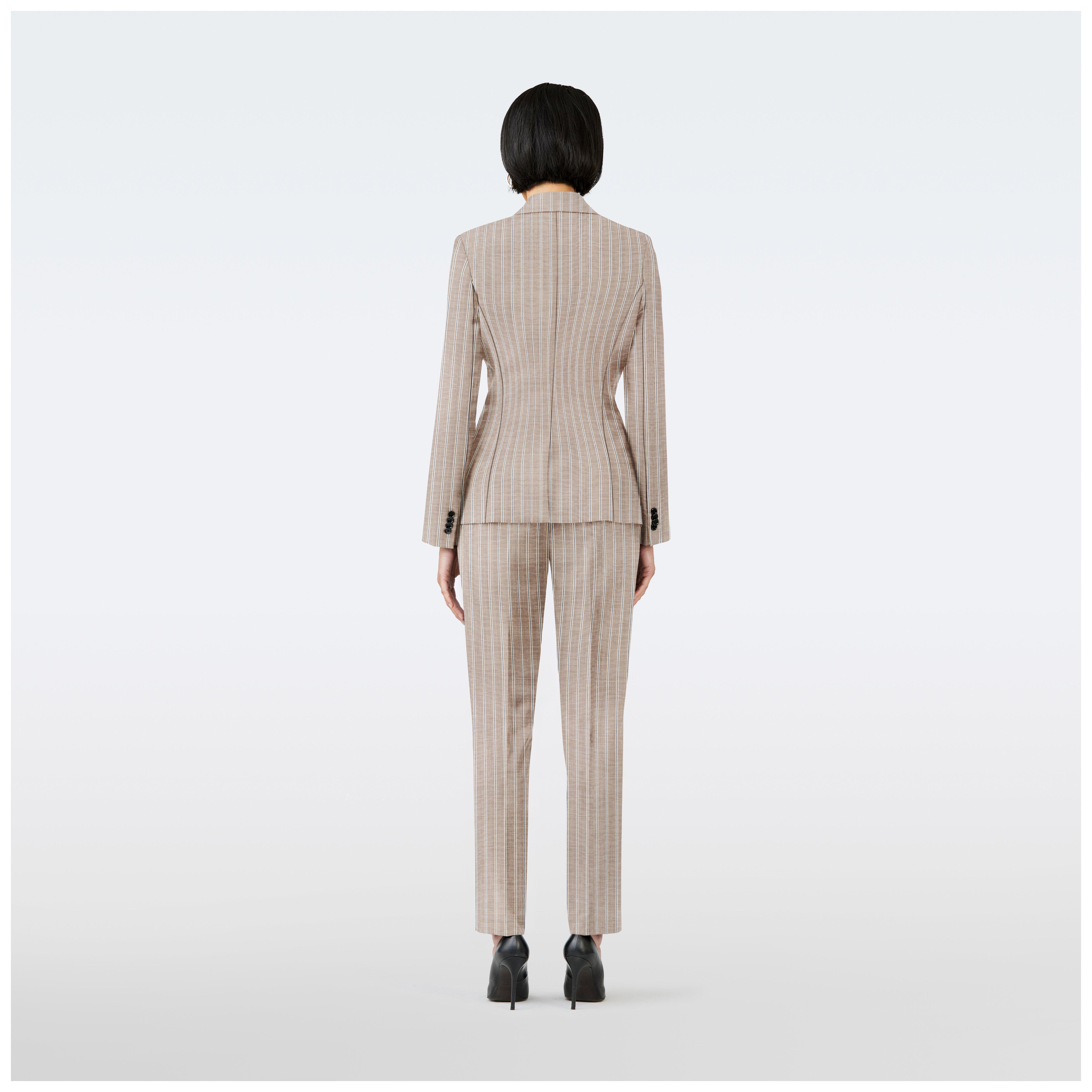 Custom Suits Made For You - Lightcliffe Stripe Sand Suit Women| INDOCHINO
