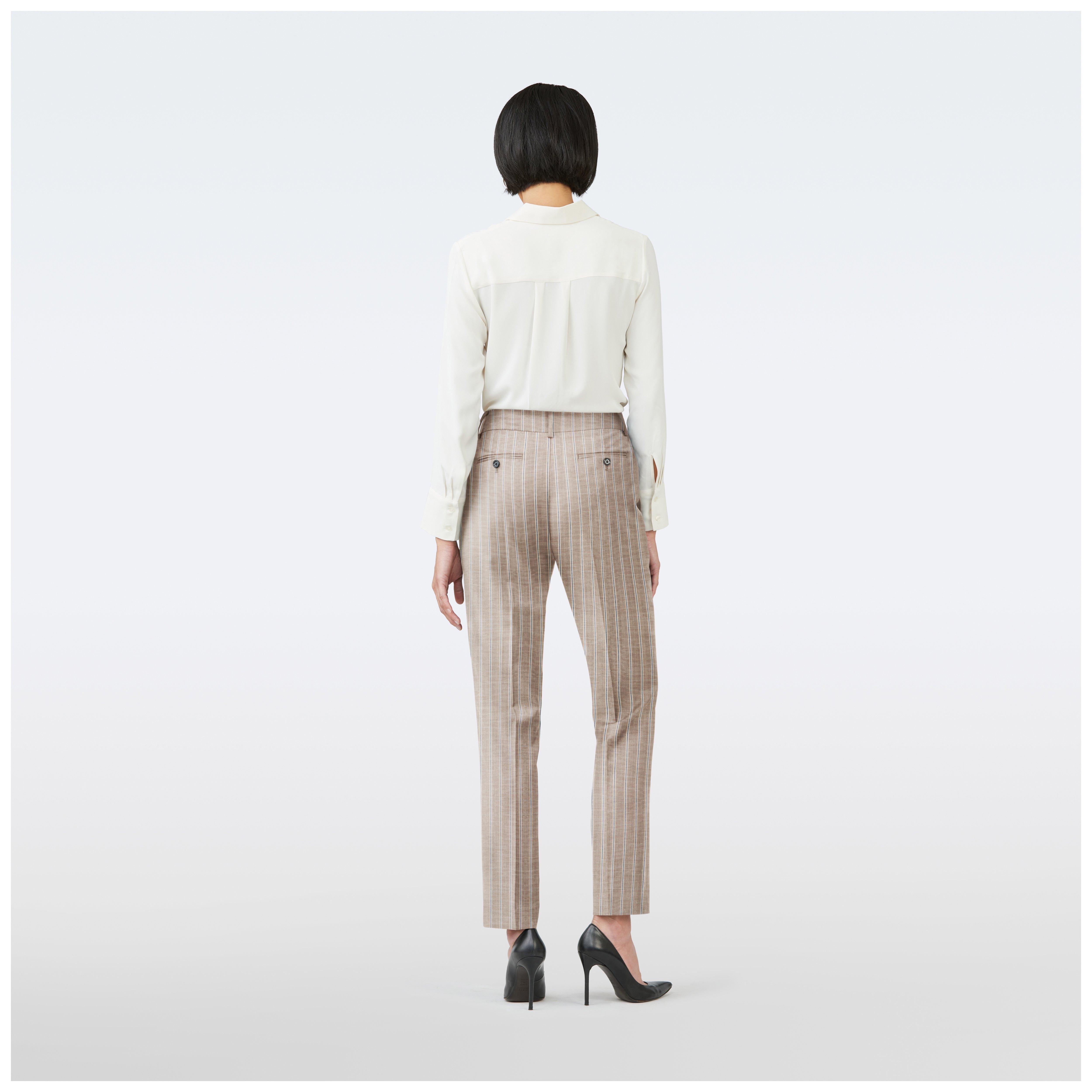 Custom Pants Made For You - Lightcliffe Stripe Sand Pants Women| INDOCHINO
