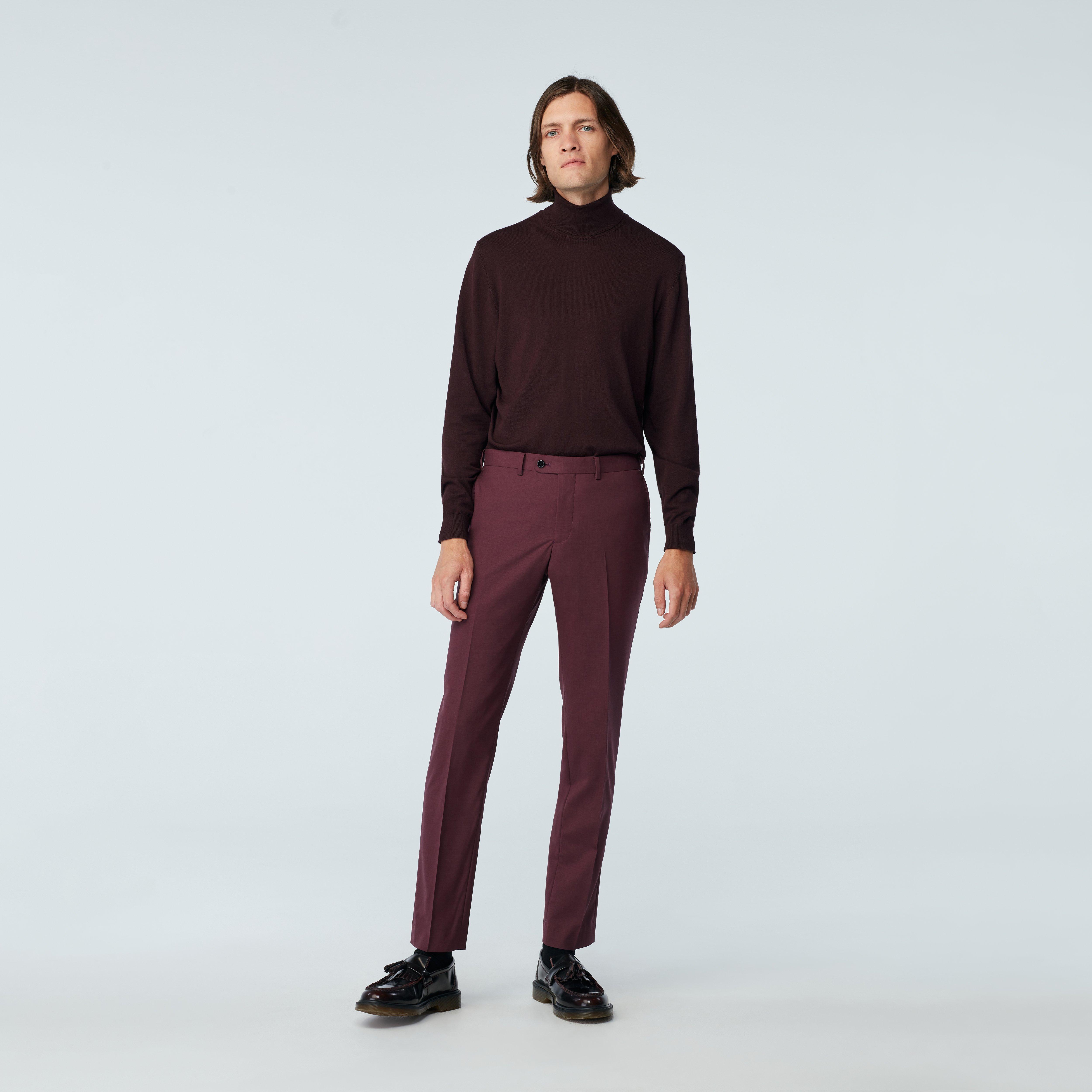 Custom Pants Made For You - Howell Wool Stretch Mauve Pants | INDOCHINO