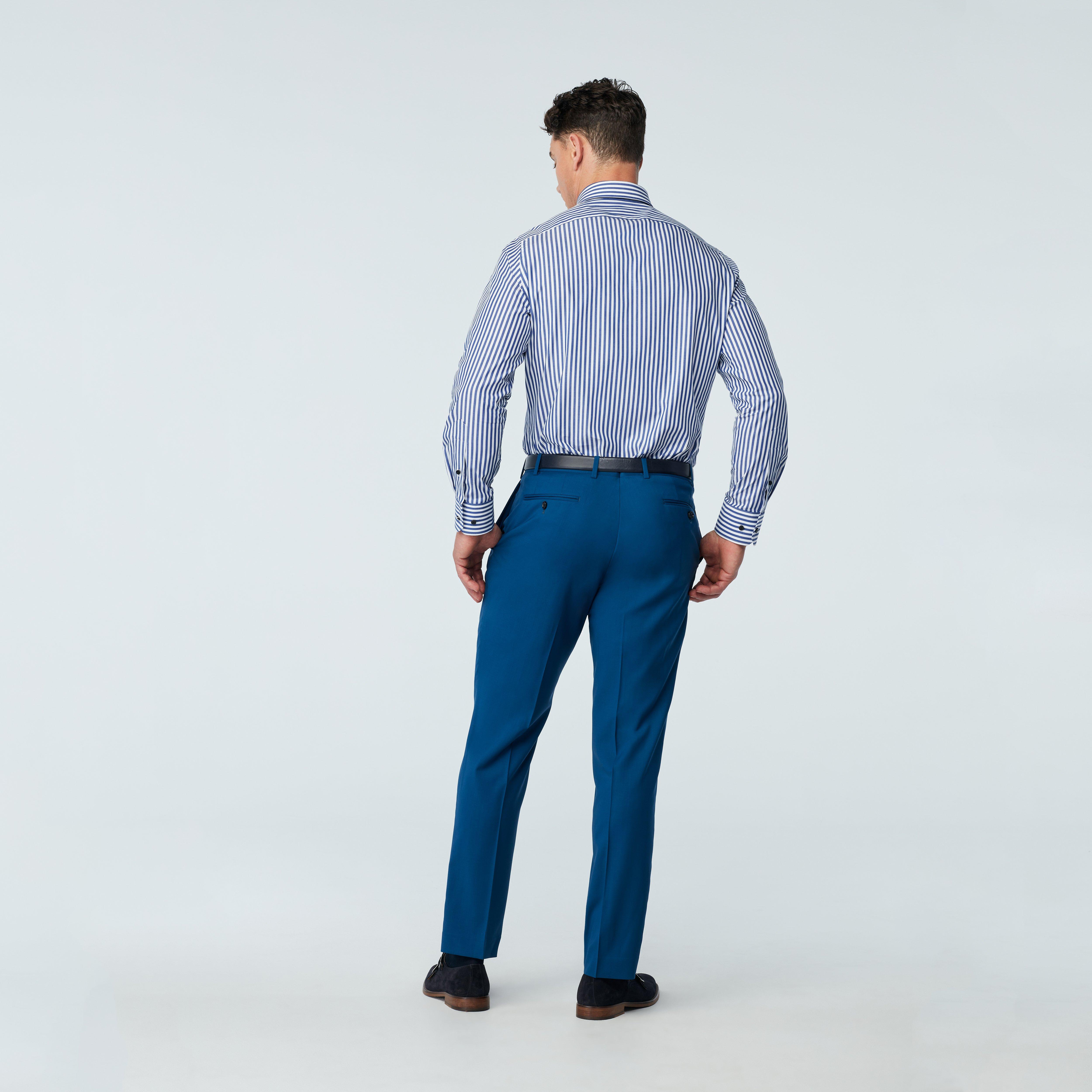 Custom Pants Made For You - Milano Dark Blue Pants | INDOCHINO