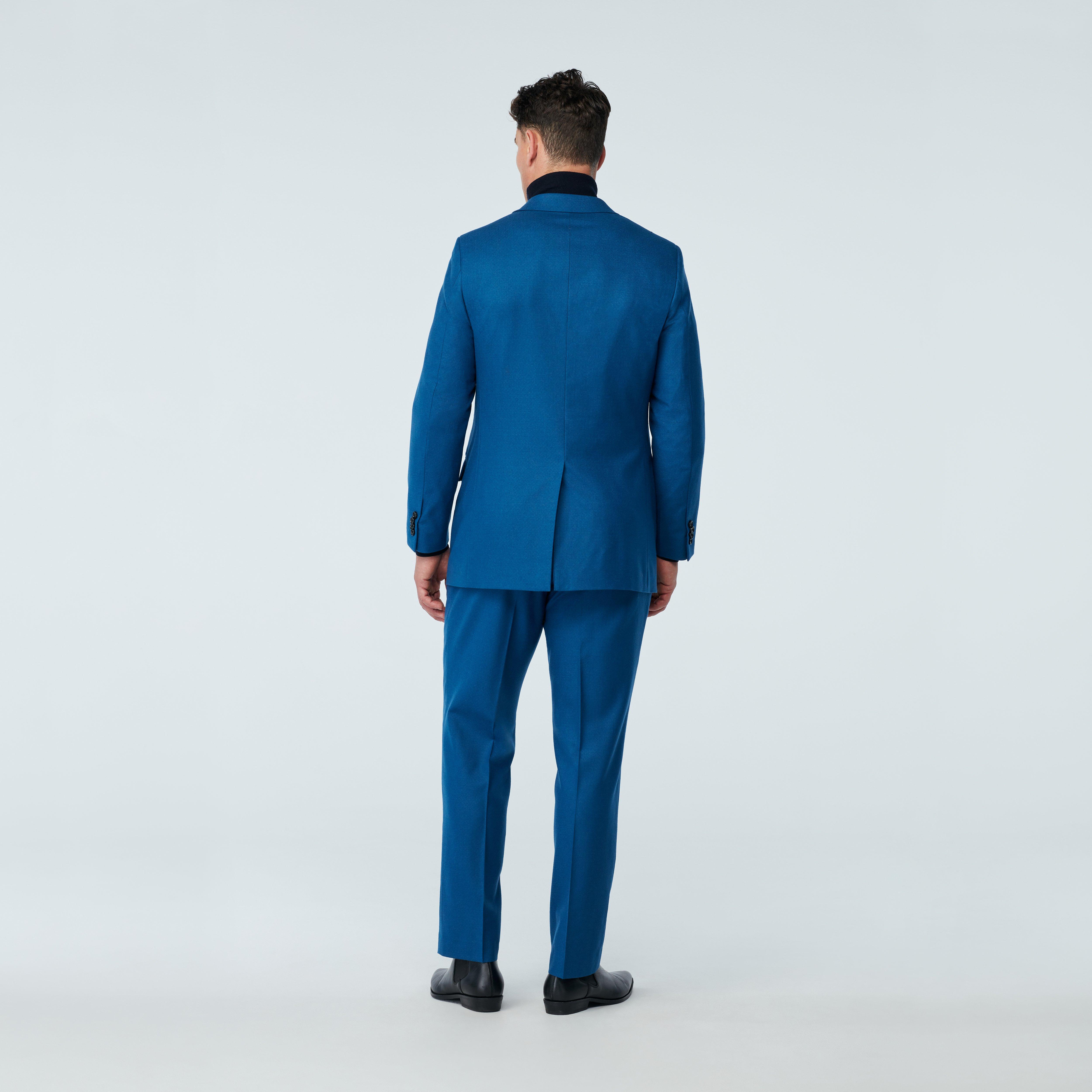 Custom Suits Made For You - Monza Royal Flannel Blue Suit | INDOCHINO