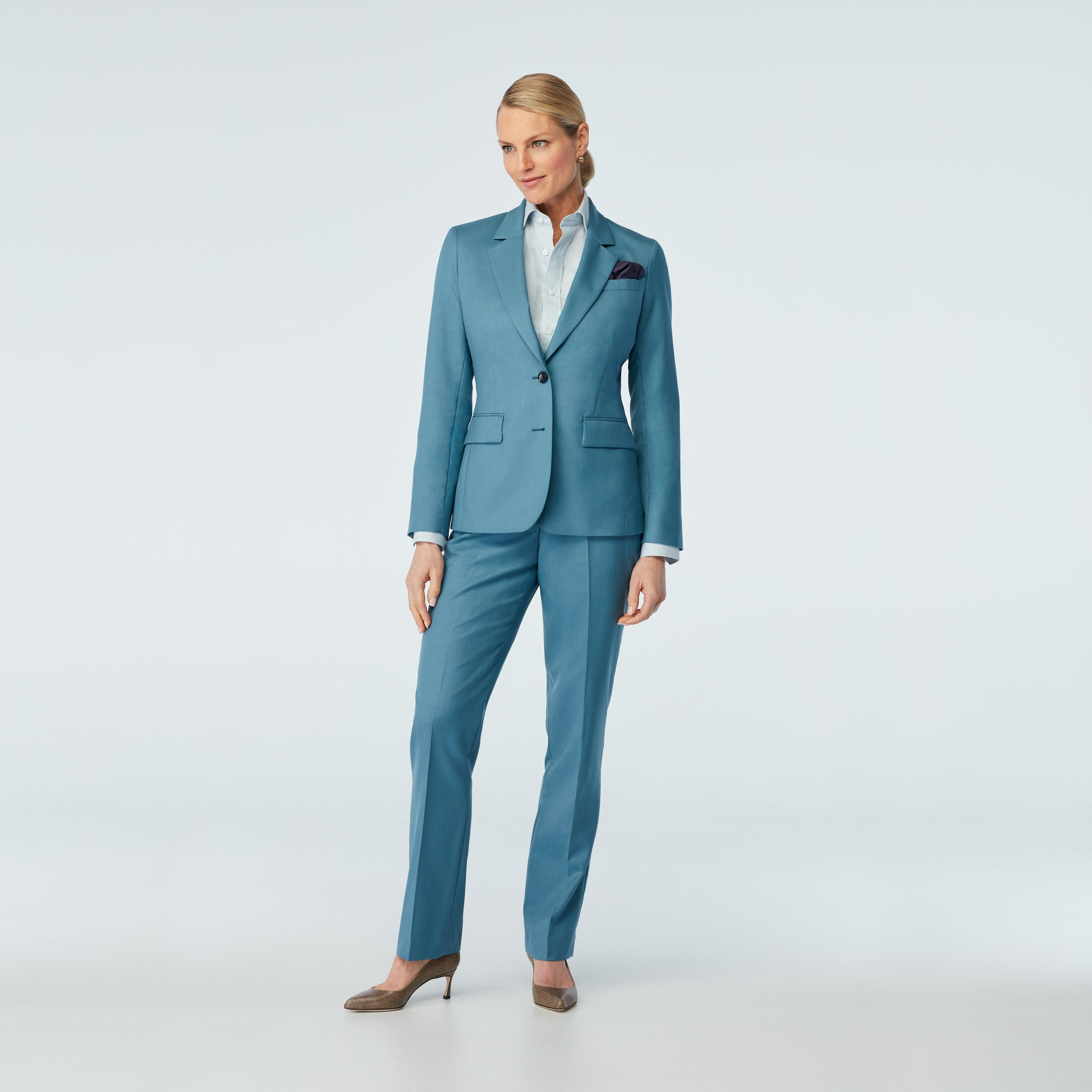 Women's Custom Suits - Harrogate Stone Blue Suit Women | INDOCHINO