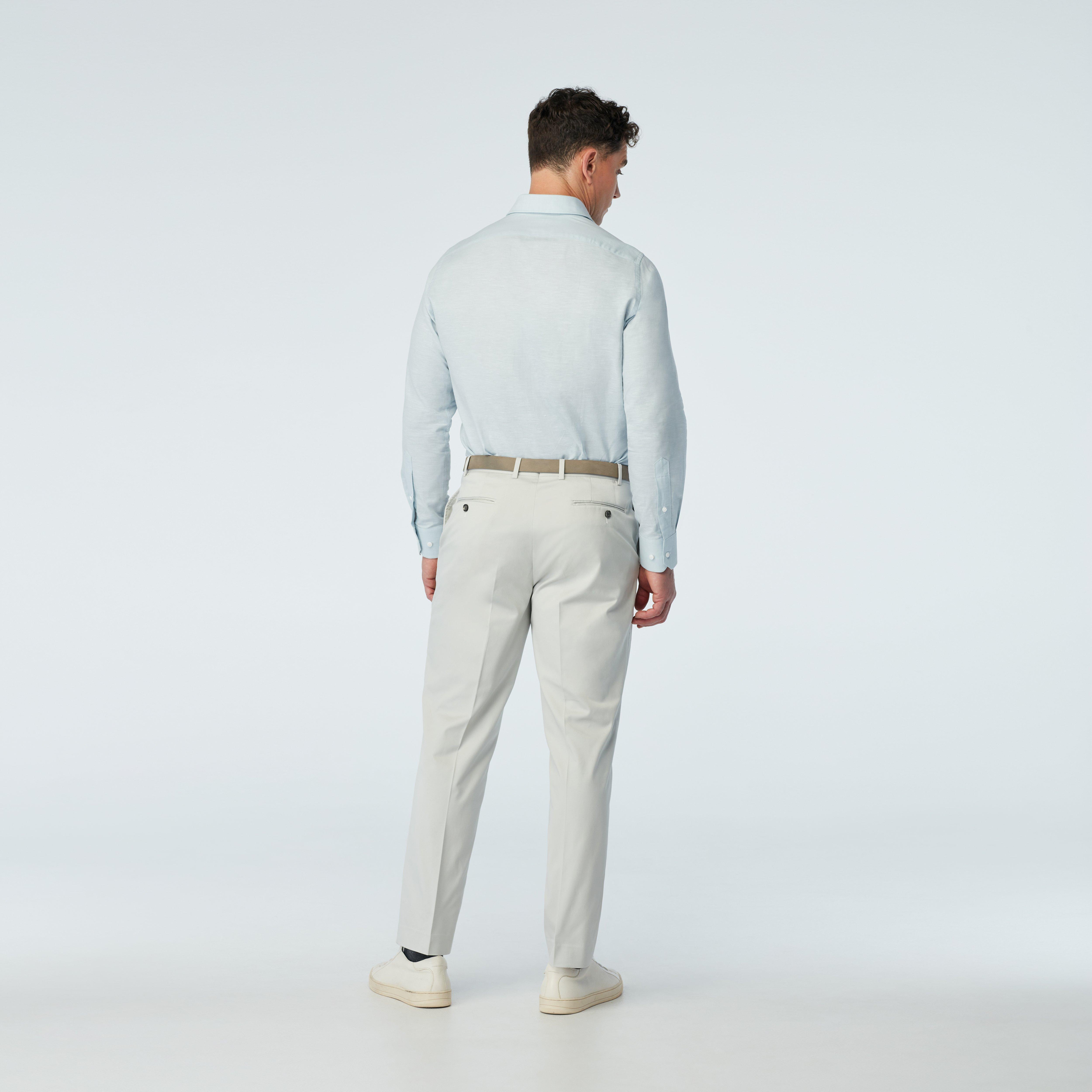 Men's Custom Pants - Hartley Cotton Stretch Light Gray Pants | INDOCHINO