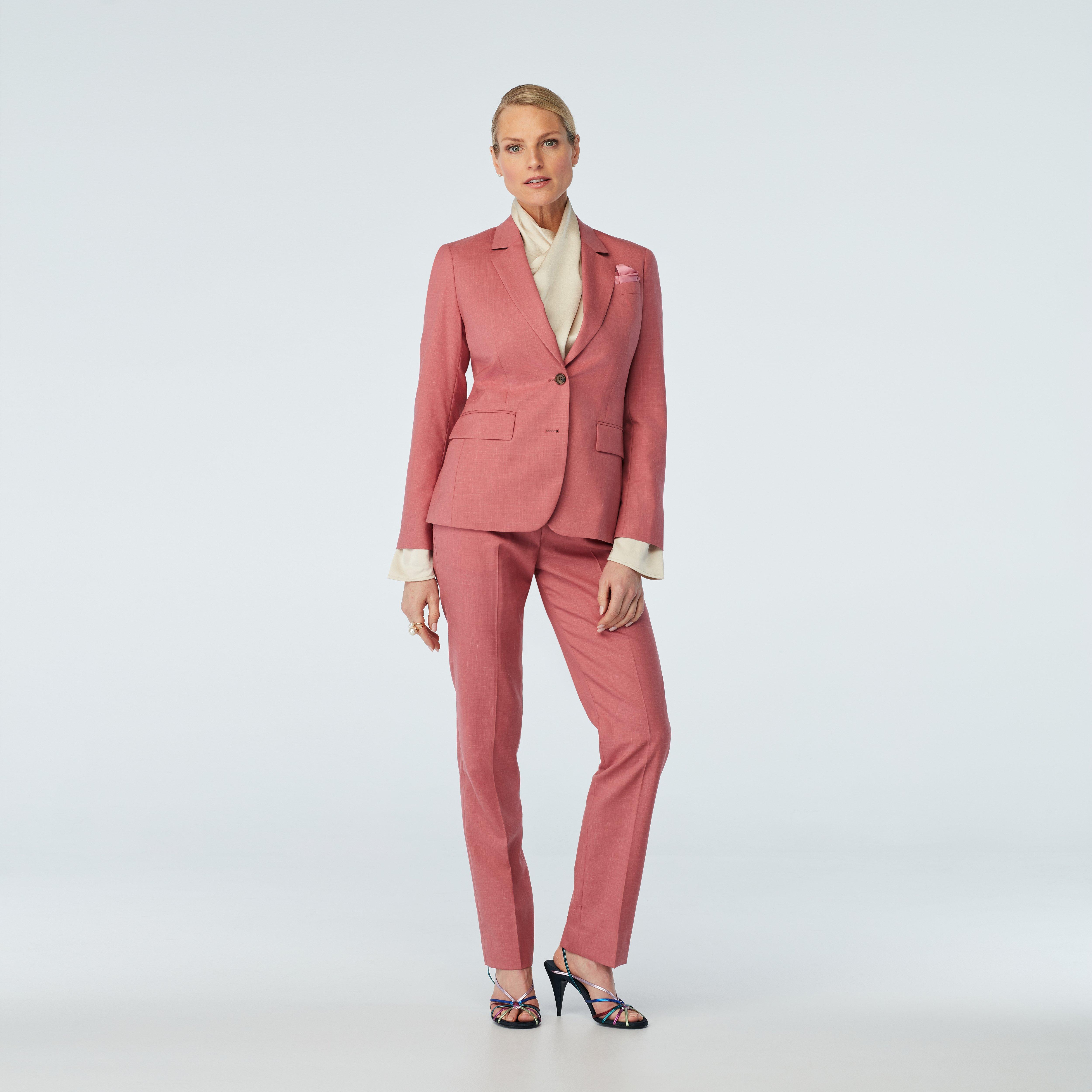Women's Custom Blazers - Stockport Wool Linen Dusty Rose Blazer Women ...
