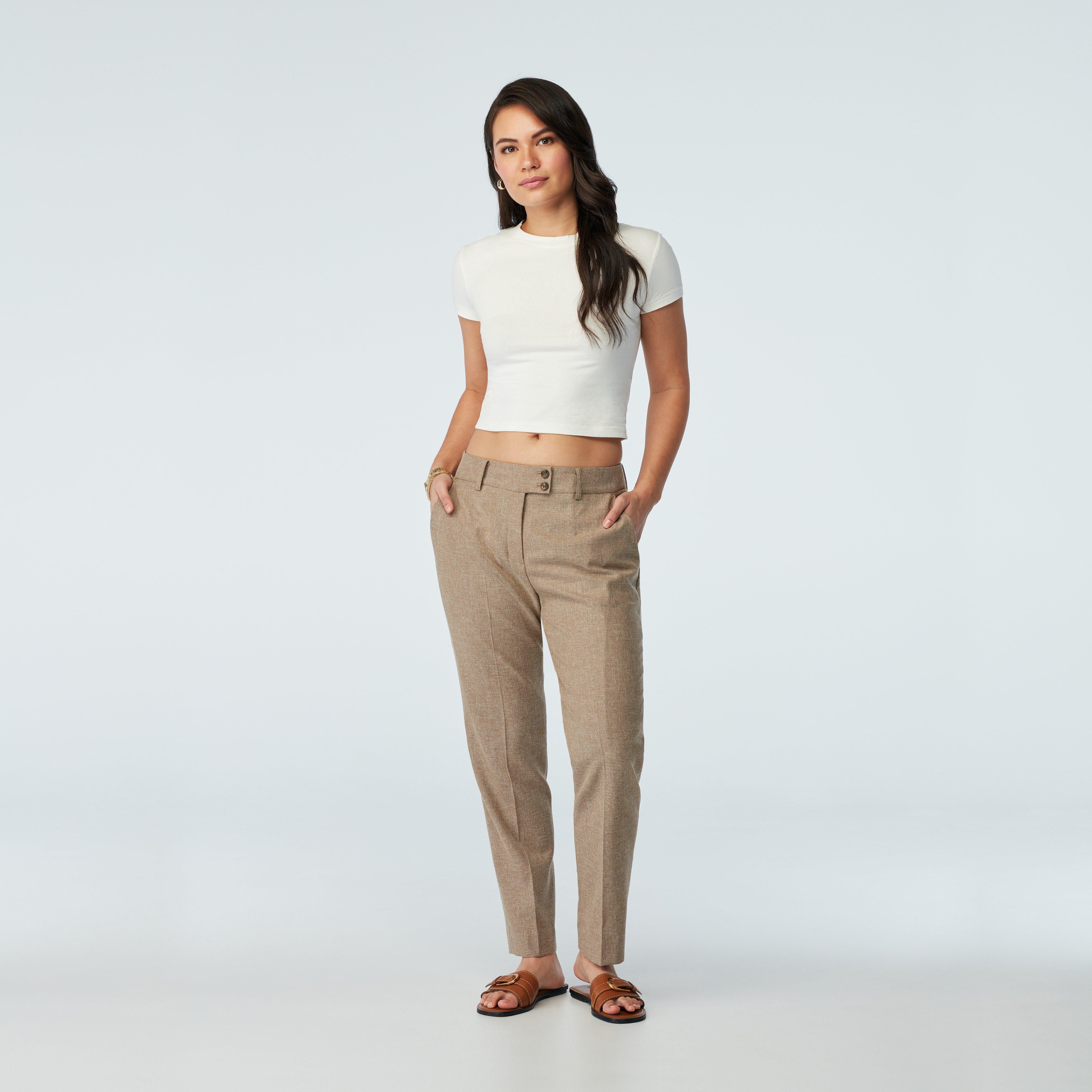 Women's Custom Pants - Marche Wool Blend Stretch Sand Pants Women ...