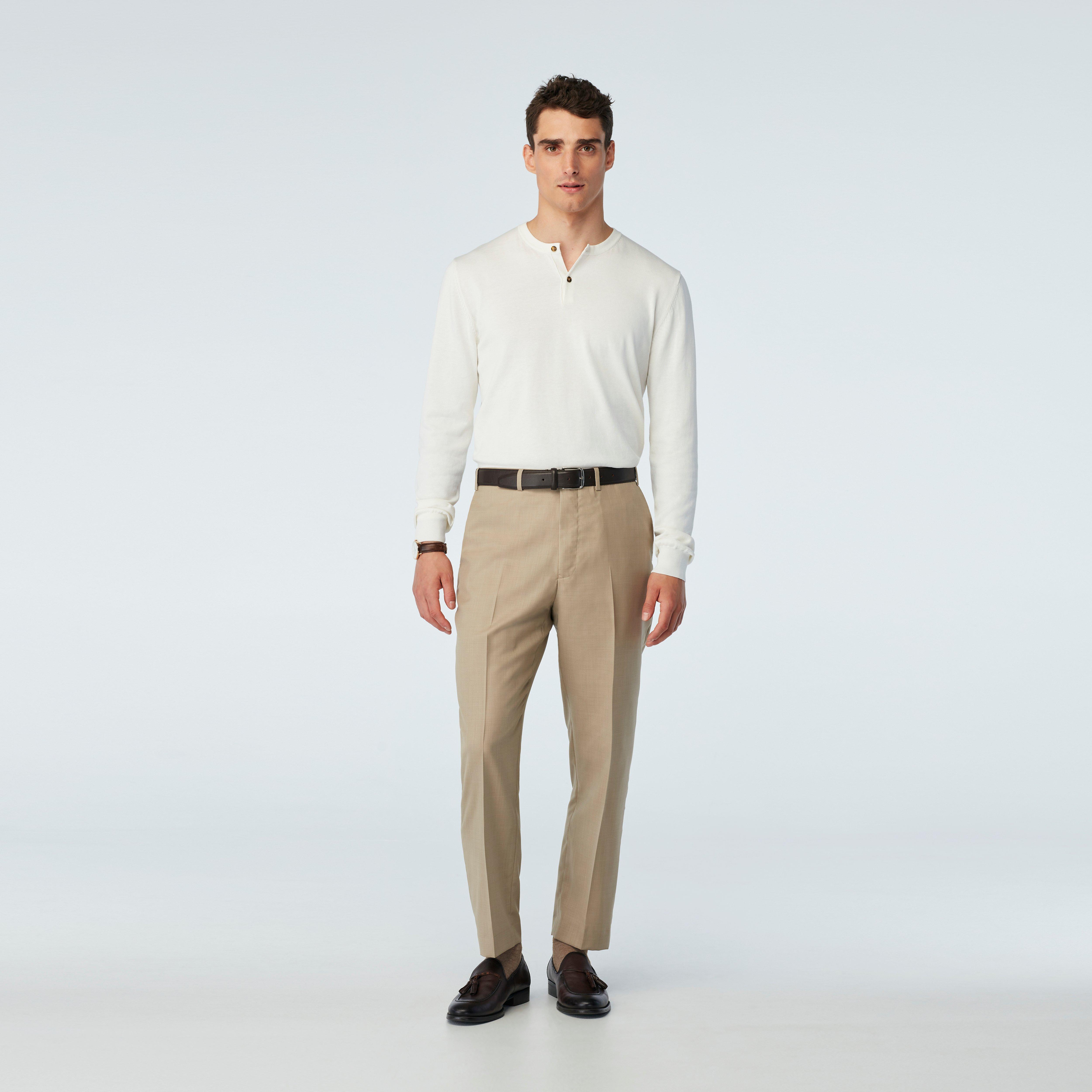 Men's Custom Pants - Odell Wool Silk Sand Pants | INDOCHINO