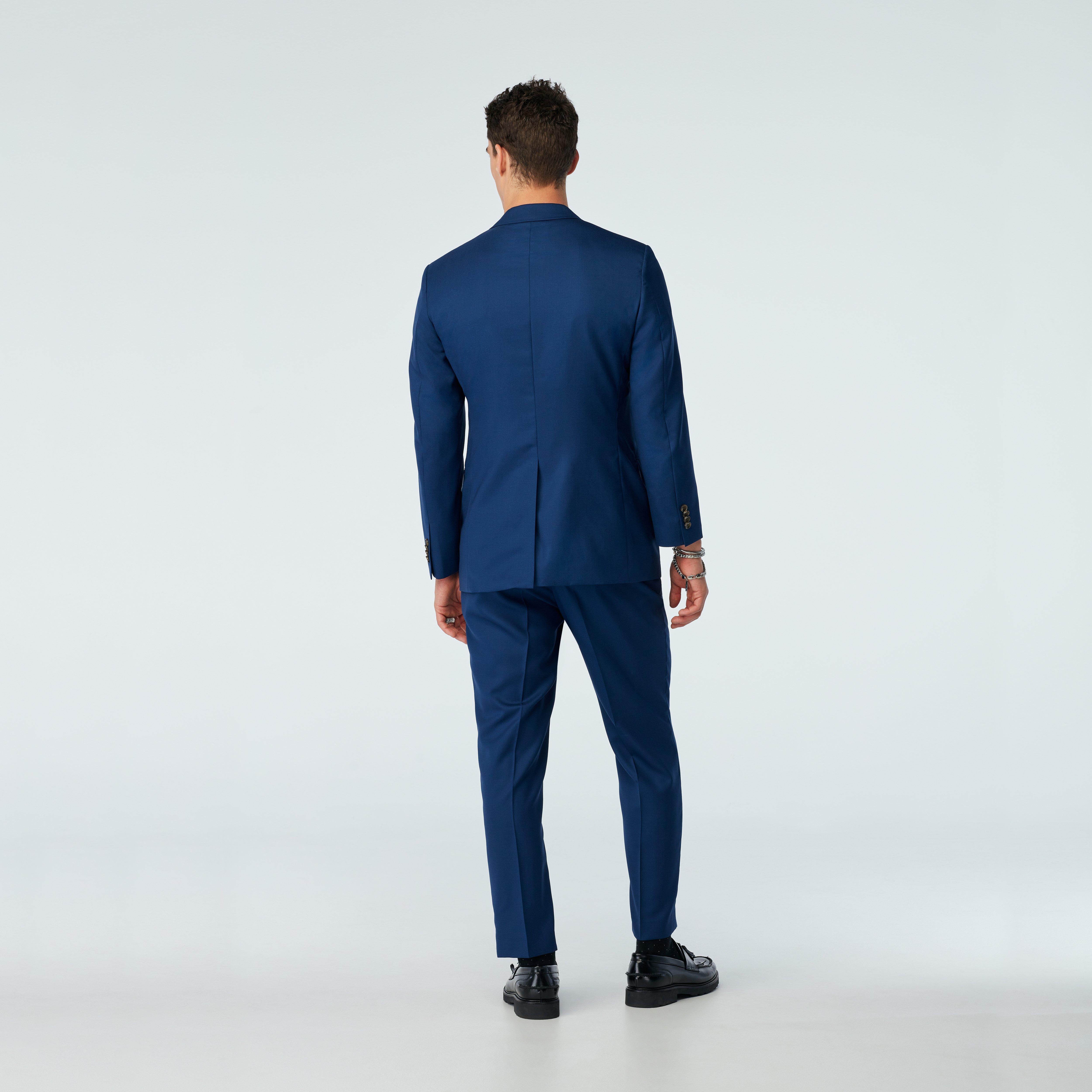 Men's Custom Suits - Odell Wool Silk Blue Suit | INDOCHINO