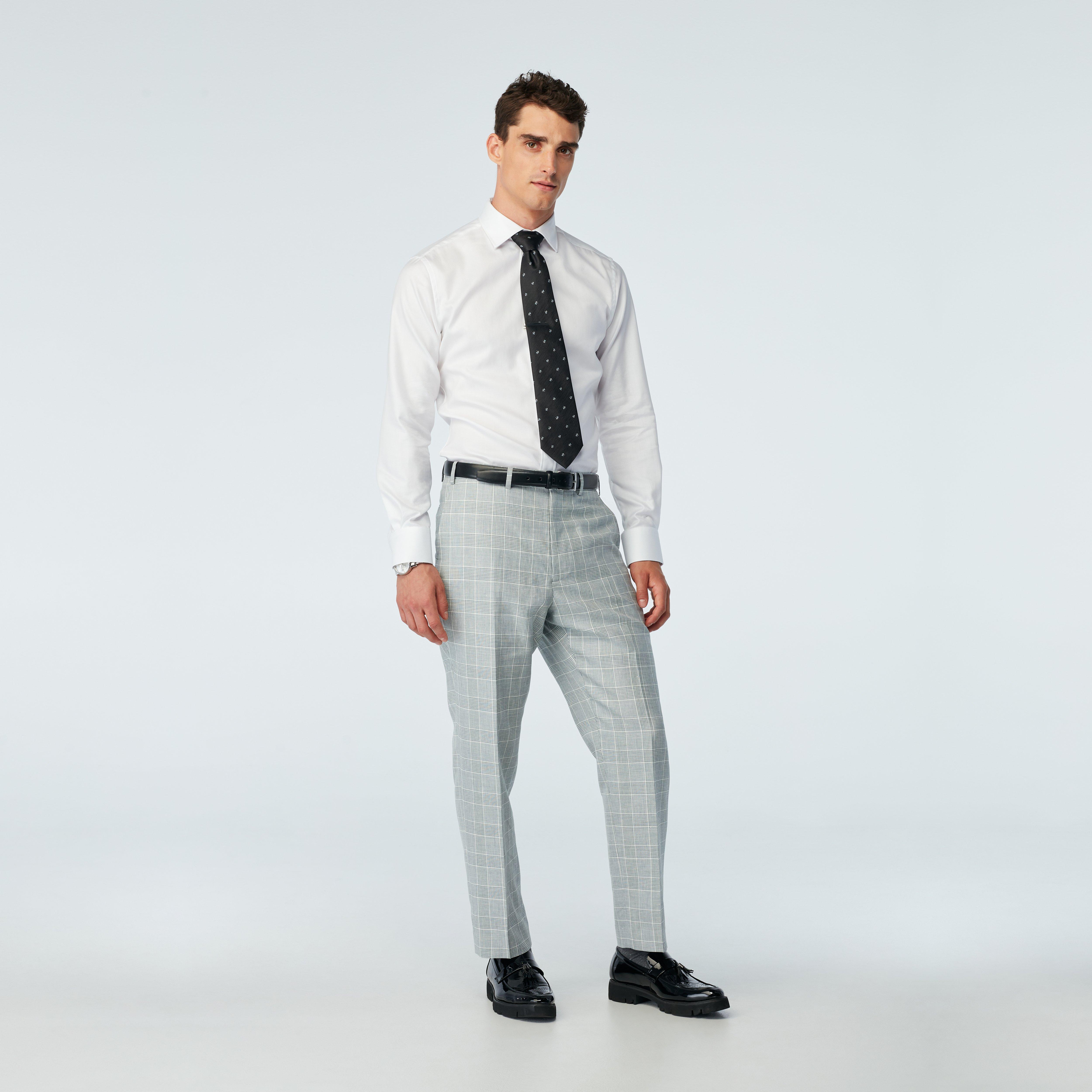Men's Custom Pants - Outwell Plaid Stone Blue Pants | INDOCHINO
