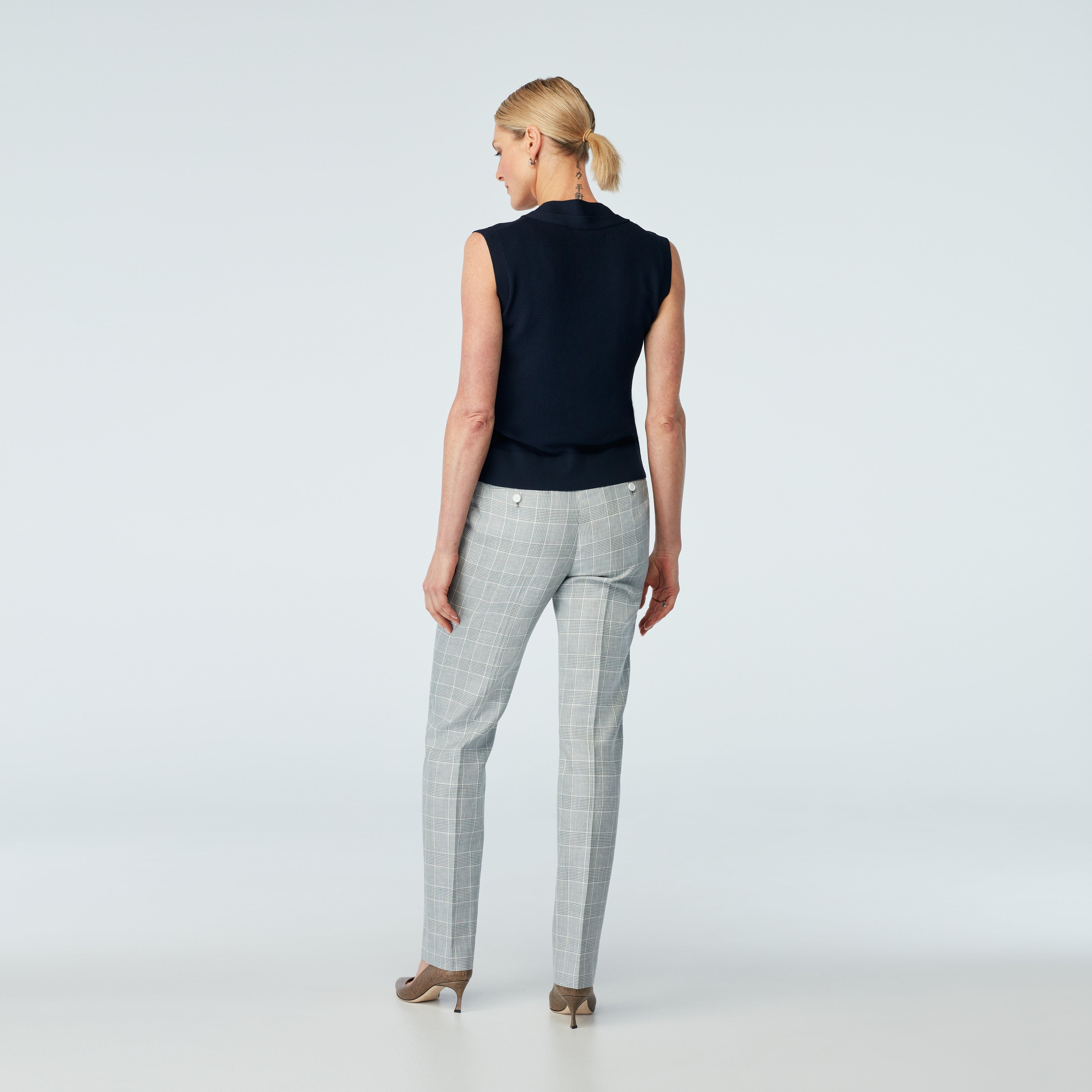 Women's Custom Suits - Outwell Plaid Stone Blue Suit Women | INDOCHINO