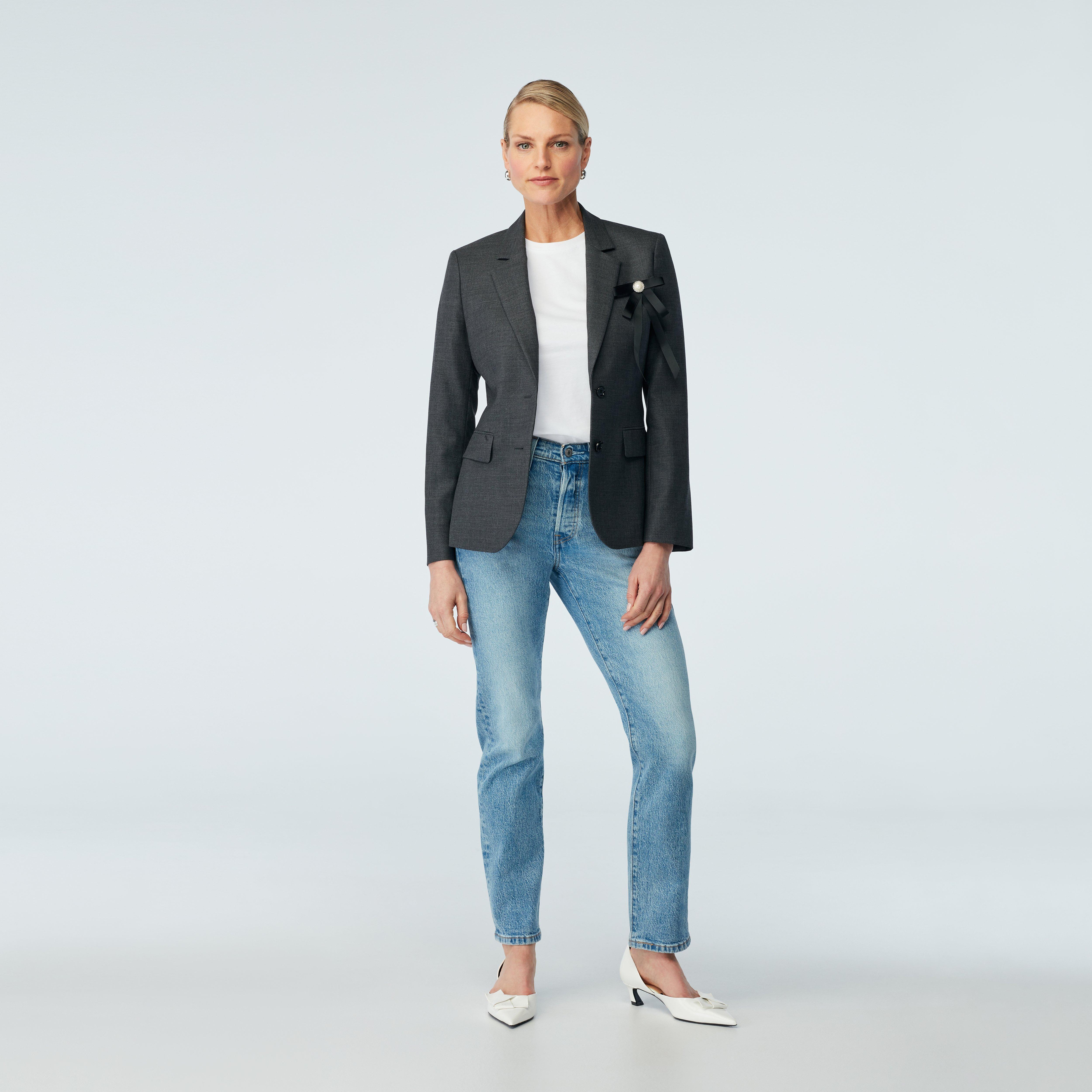 Women's Custom Blazers - Hatton Twill Gray Blazer Women | INDOCHINO