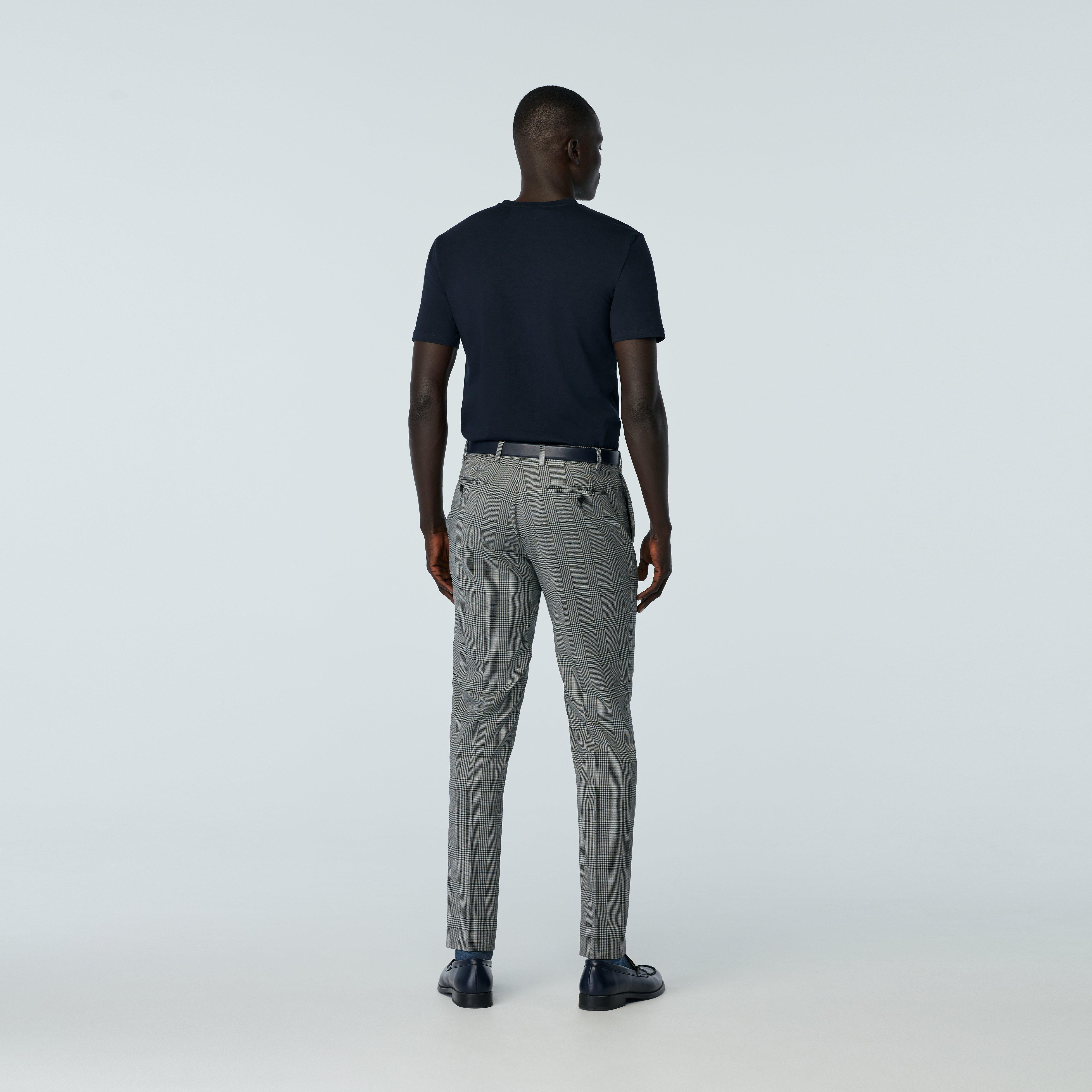 Men's Custom Pants - Milano Glen Check Black and White Pants | INDOCHINO