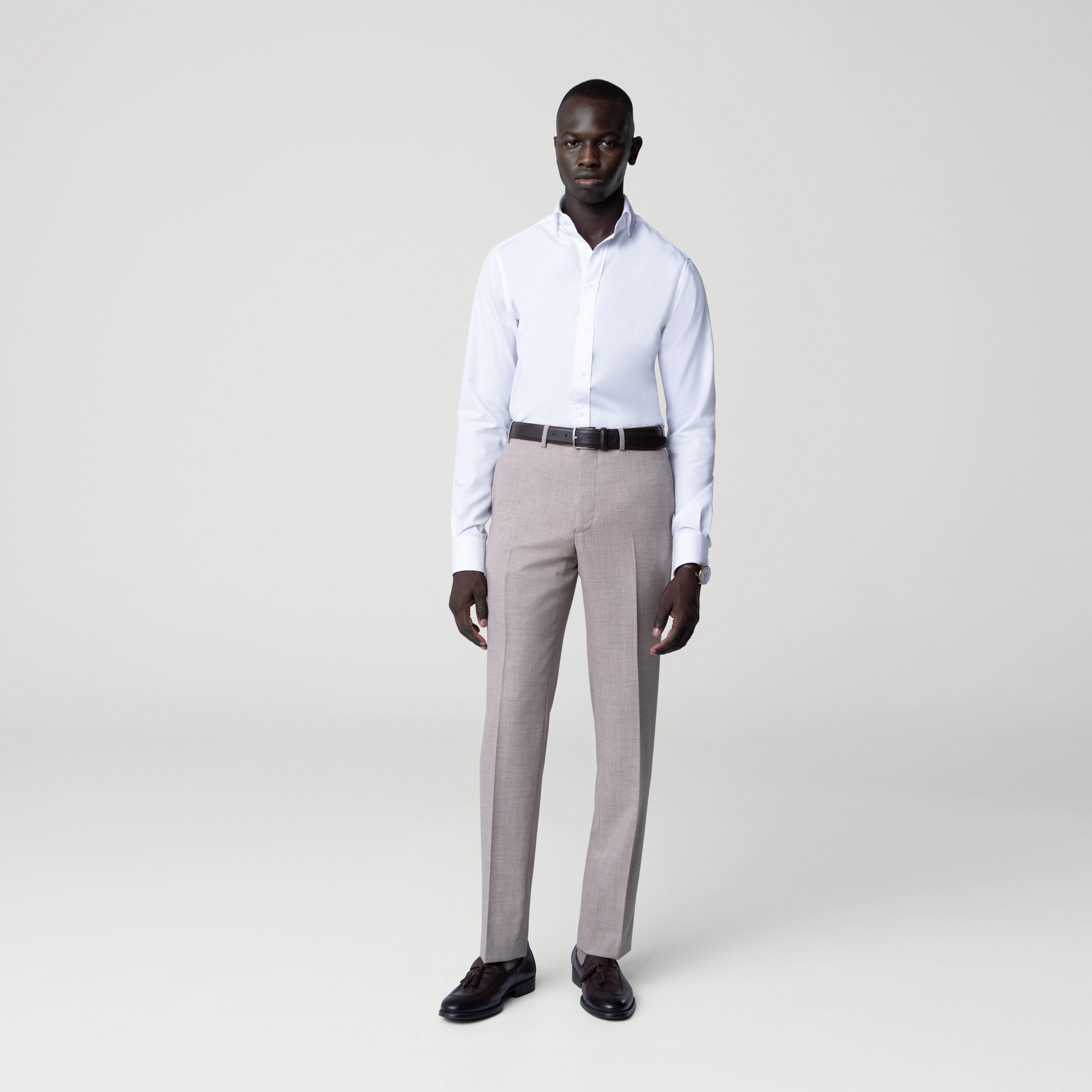 Men's Custom Pants - Parkhill Pindot Sand Pants | INDOCHINO