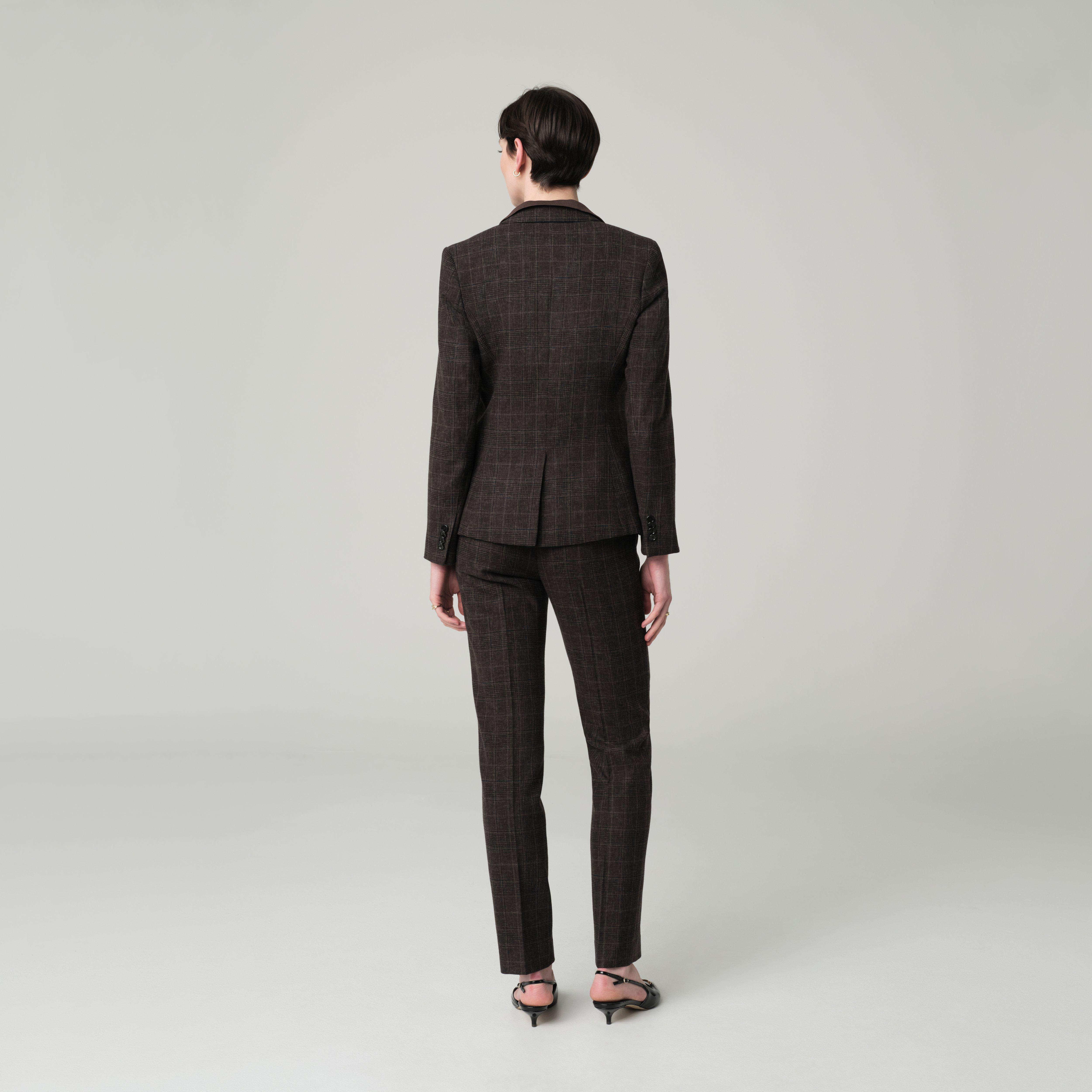 Women's Custom Suits - Montafia Plaid Brown Suit Women | INDOCHINO