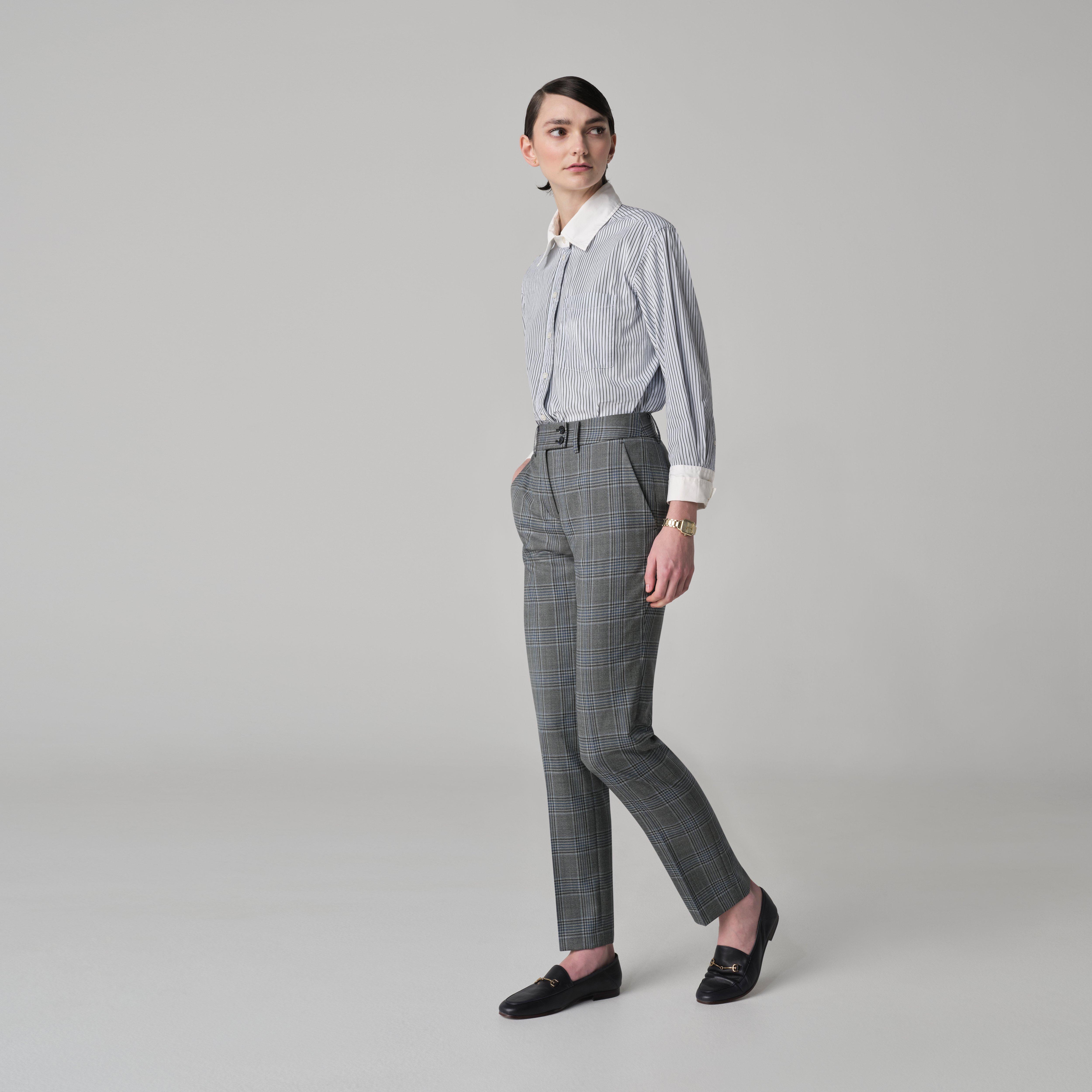 Women's Custom Pants - Quadring Glen Check Sage Pants Women| INDOCHINO