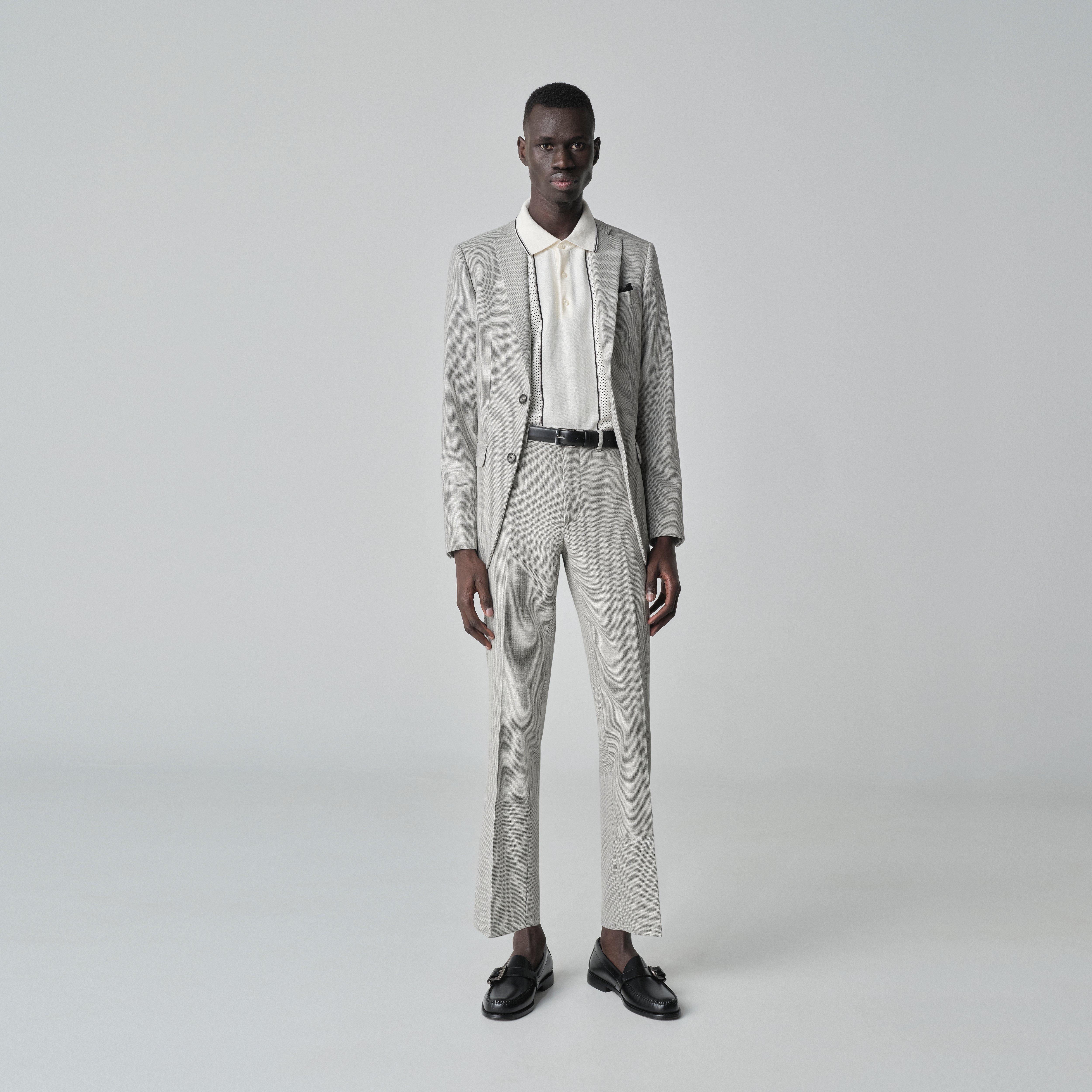 Men's Custom Blazers - Quiton Wool Stretch Light Gray Blazer | INDOCHINO