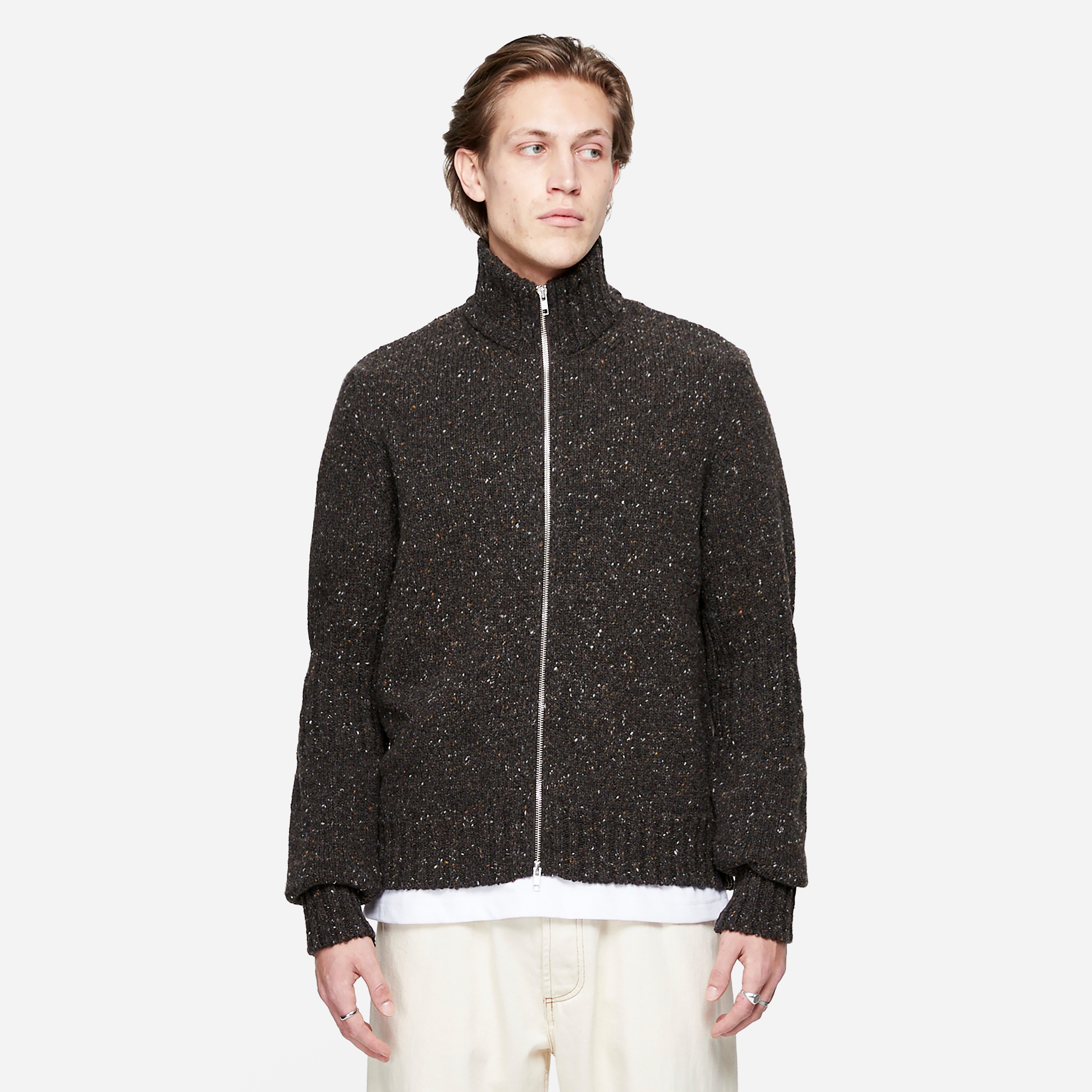 Brown YMC Nova Zip Cardigan | HIP
