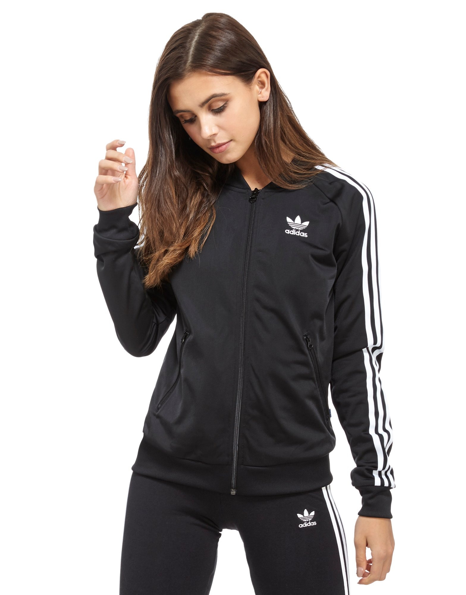 Zwart adidas Originals Supergirl Track Top | JD Sports