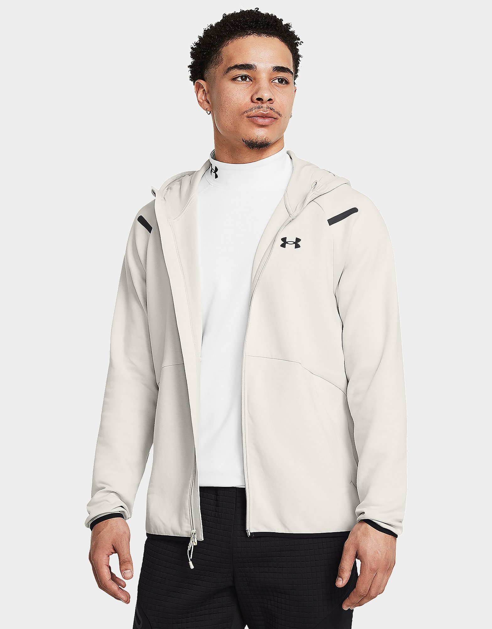 White Under Armour Unstoppable Fleece Full-Zip Hoodie | JD Sports UK