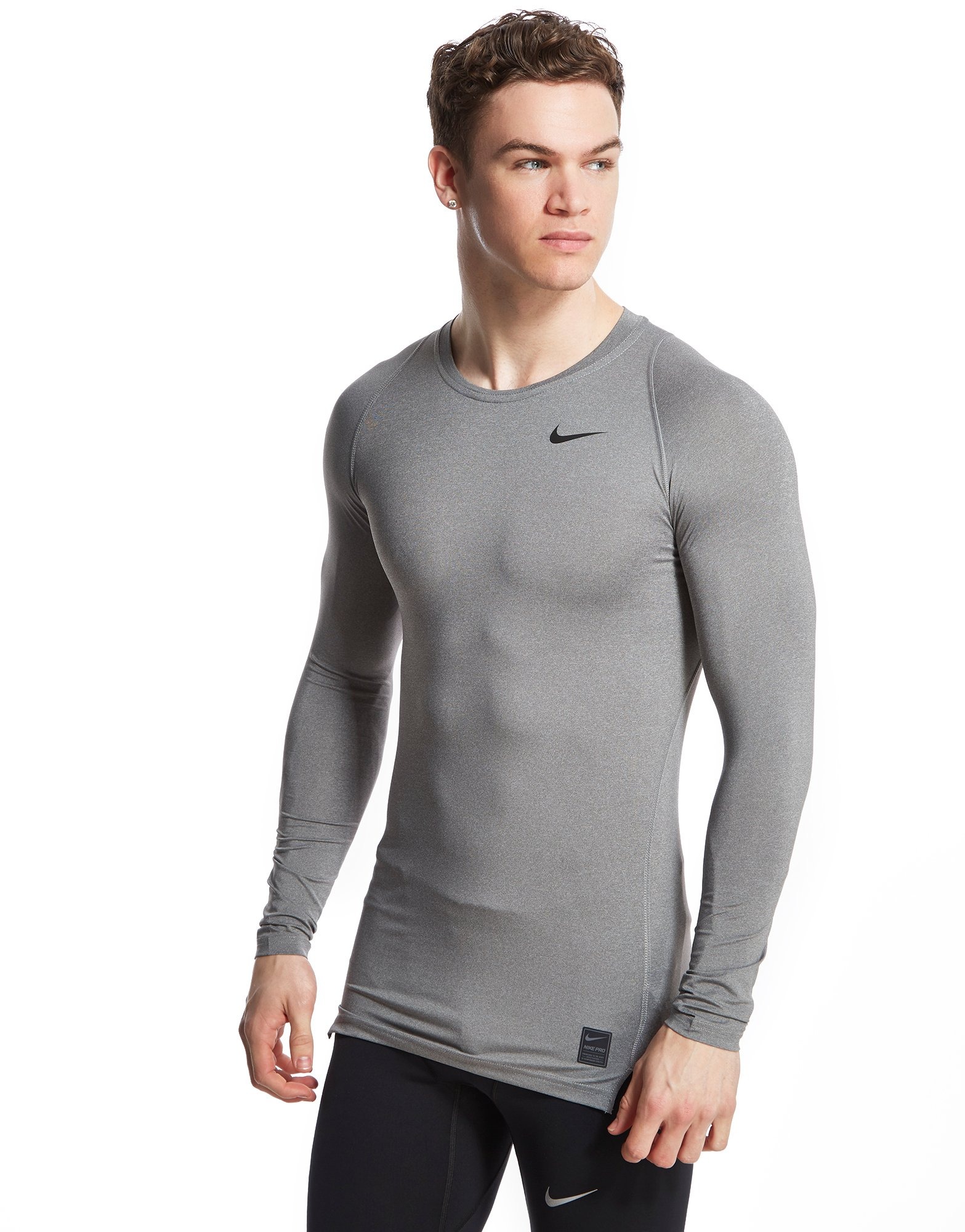 Grå Nike Pro Cool Compression Longsleeve Top - JD Sports Sverige