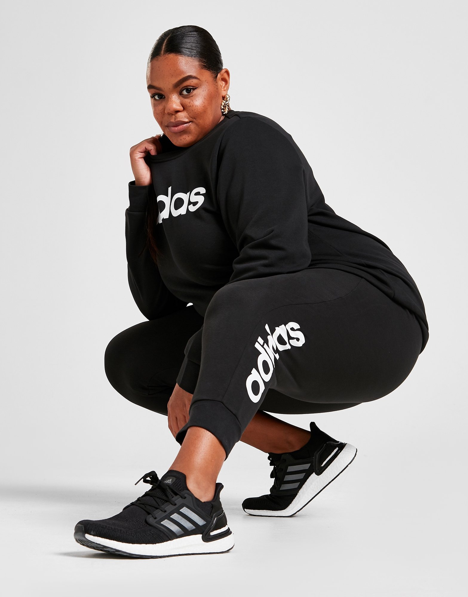 Black Adidas Core Fleece Plus Size Joggers Jd Sports