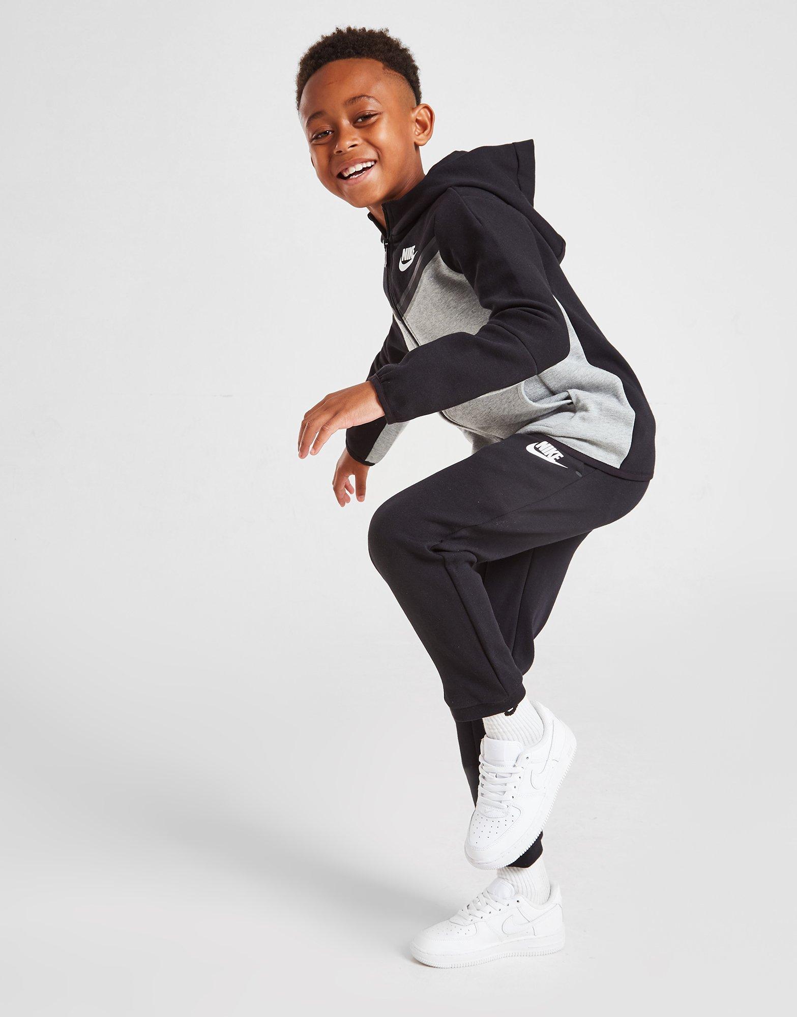 Black Nike Tech Colour Block Full Zip Tracksuit Children - JD Sports