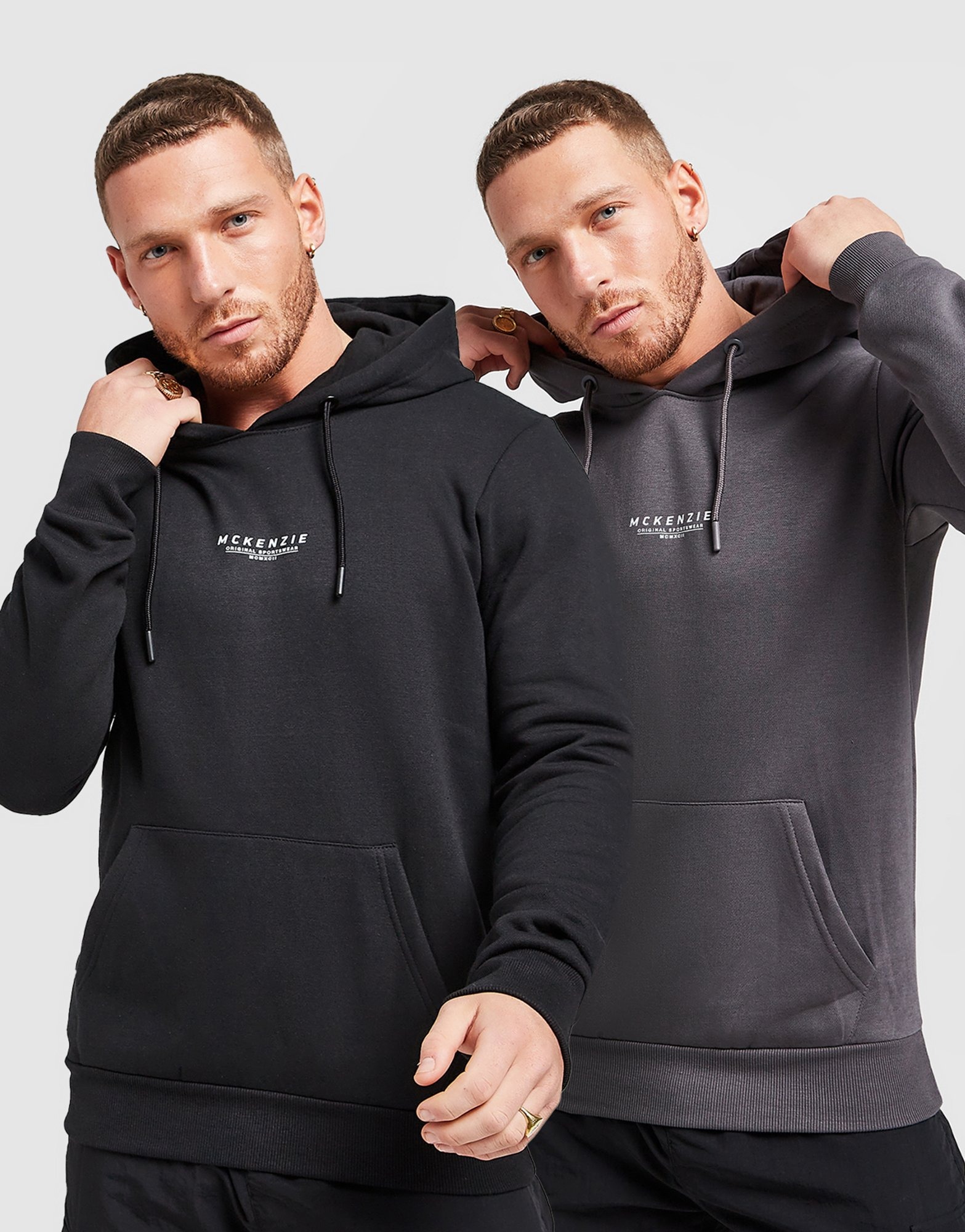 Mckenzie 2 Pack Essential Overhead Hoodies Herren Schwarz Jd Sports