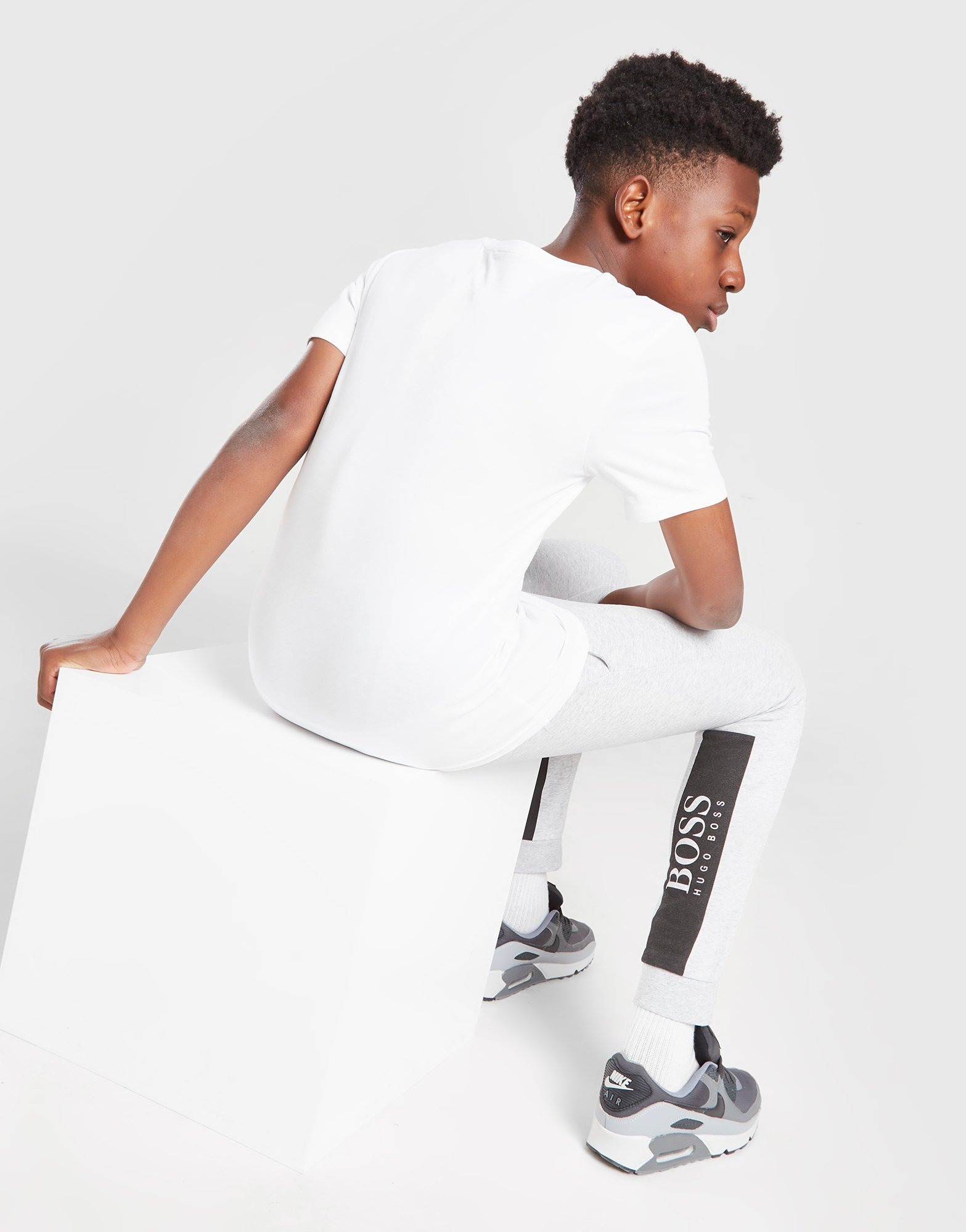 Grey BOSS Panel Joggers Junior | JD Sports UK