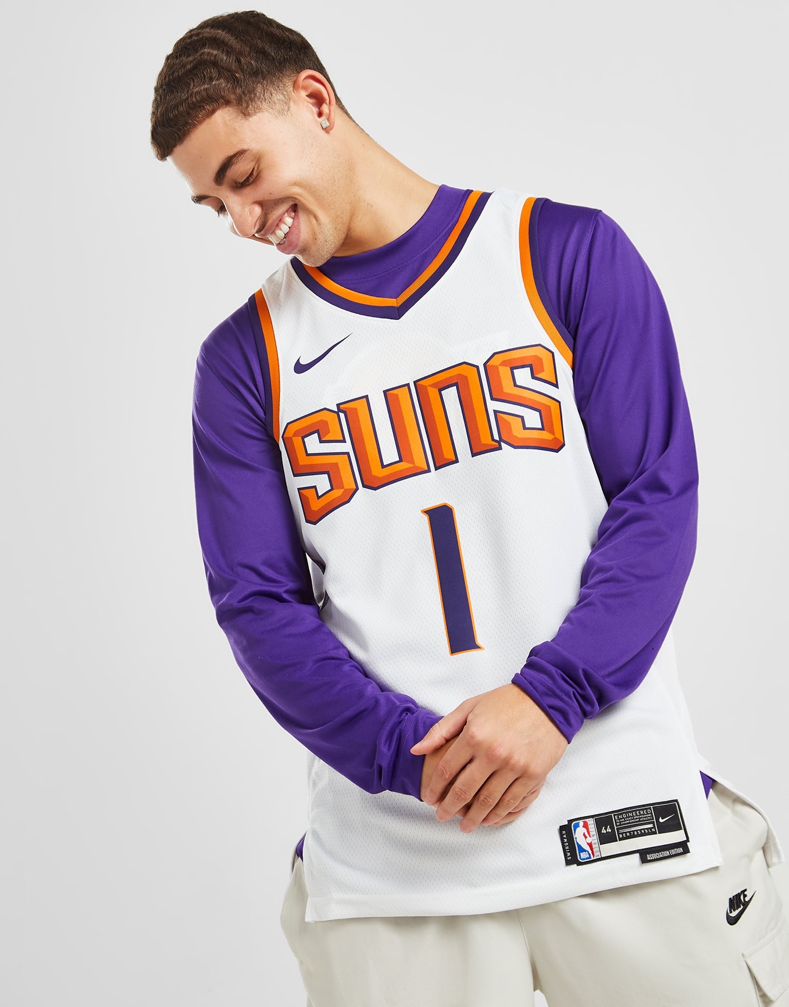 Nike NBA Phoenix Suns Booker #1 Swingman Jersey Herren Weiss - JD ...
