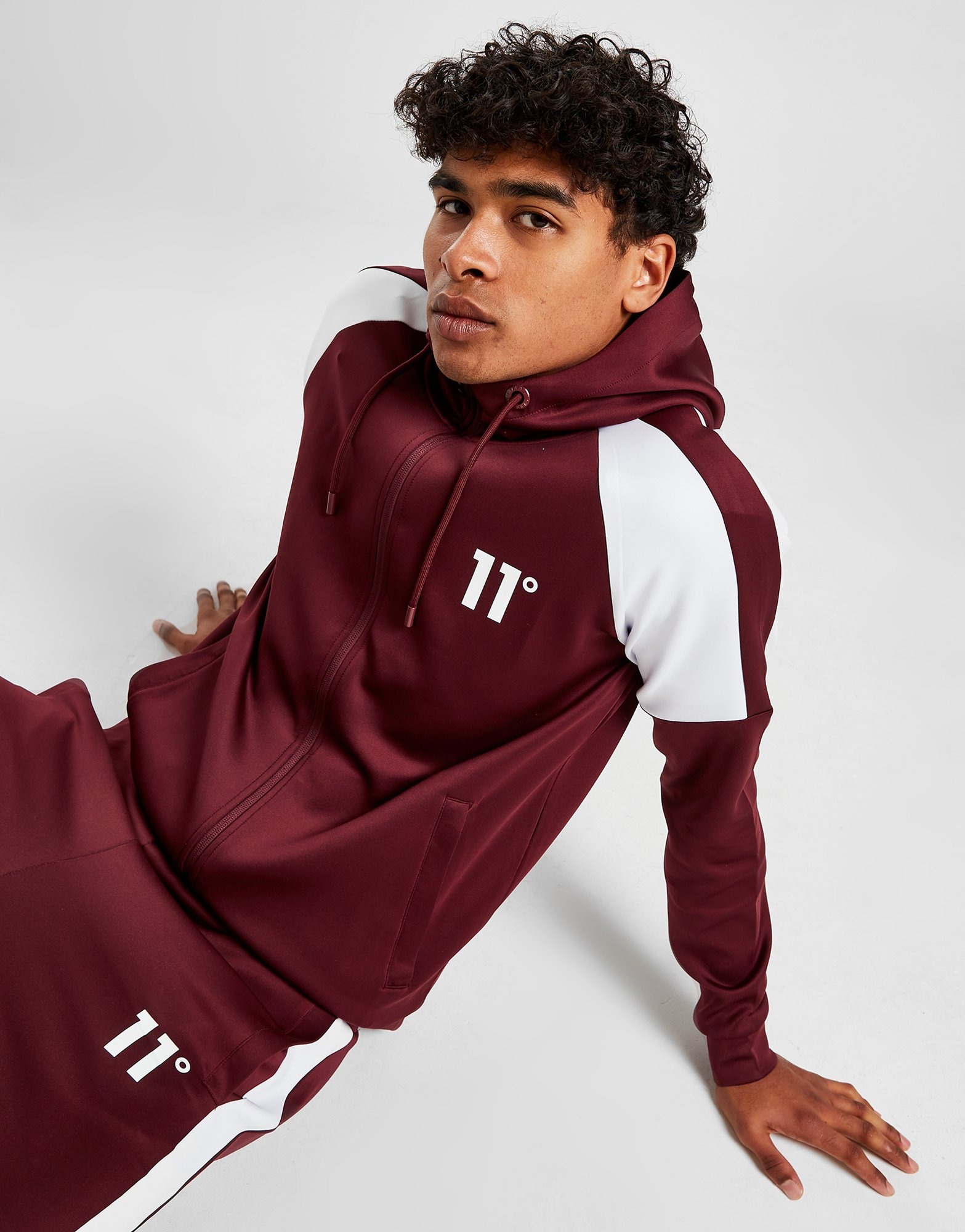 Red 11 Degrees Poly Colour Block Track Top - JD Sports Australia