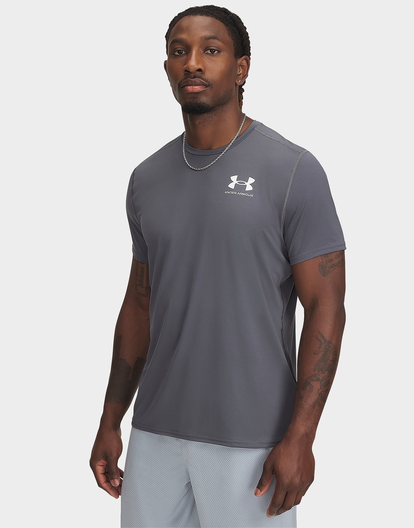 Under Armour HeatGear Fitted T-shirt Gris- JD Sports France