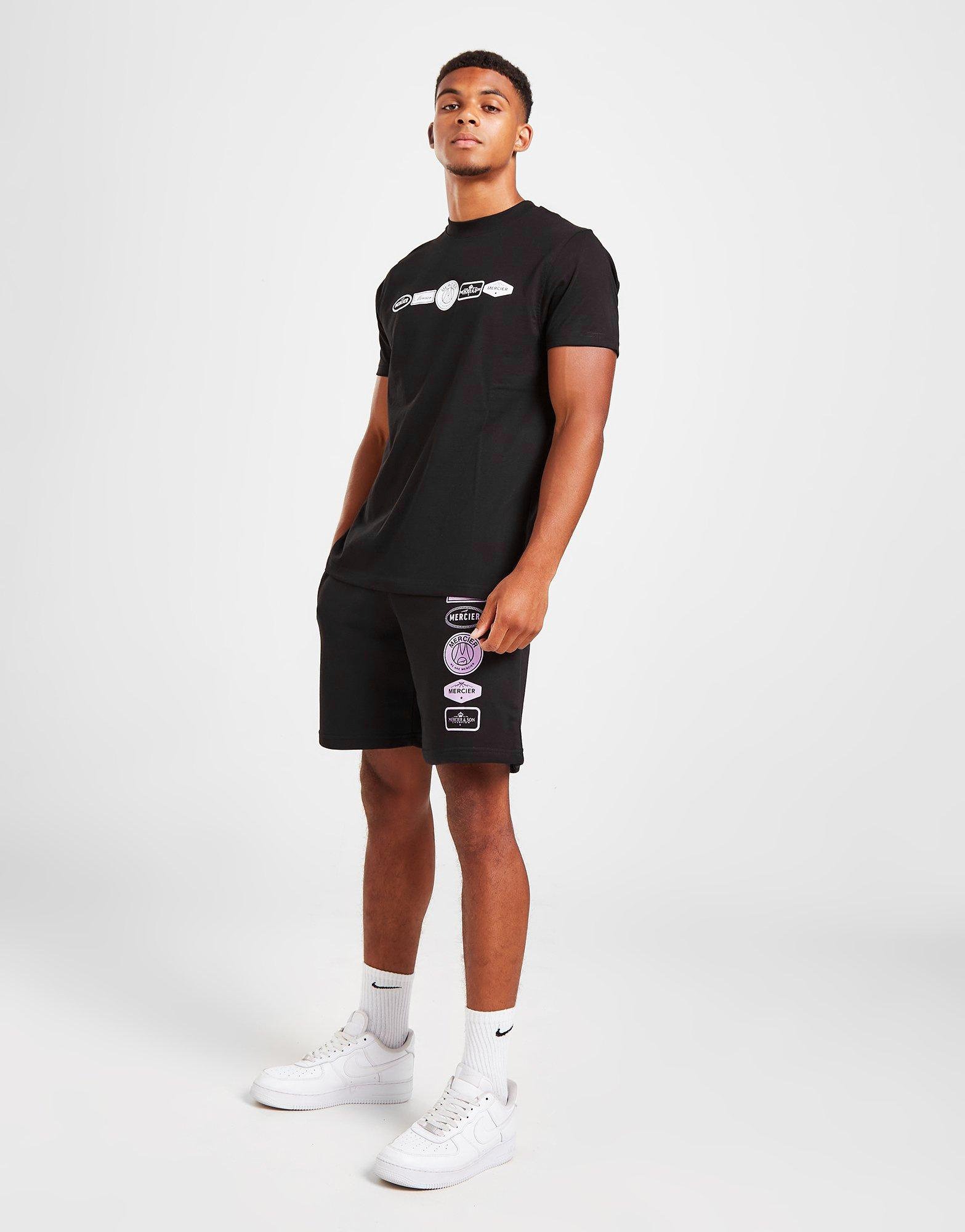 Black MERCIER 2.0 Badge Shorts - JD Sports