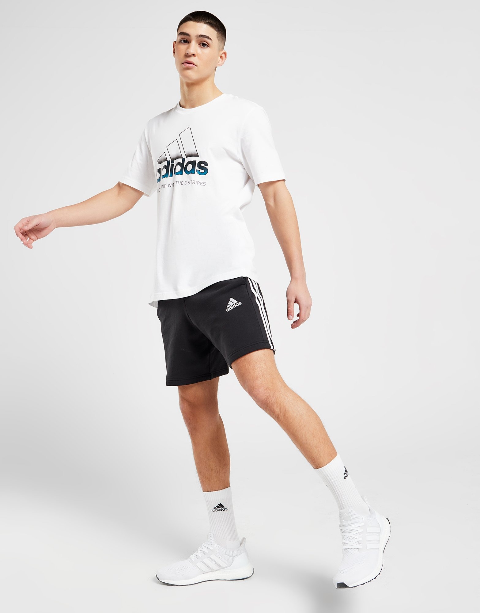 Black Adidas Badge Of Sport 3 Stripes Shorts Jd Sports