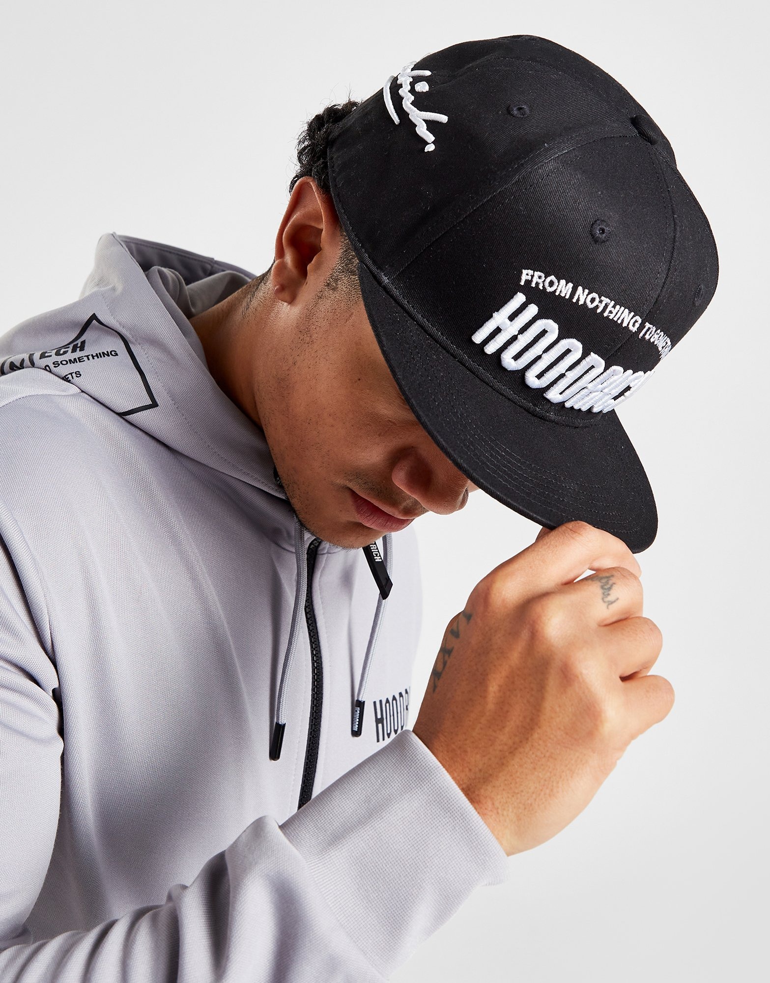 Black Hoodrich Og Flat Peak Cap - JD Sports