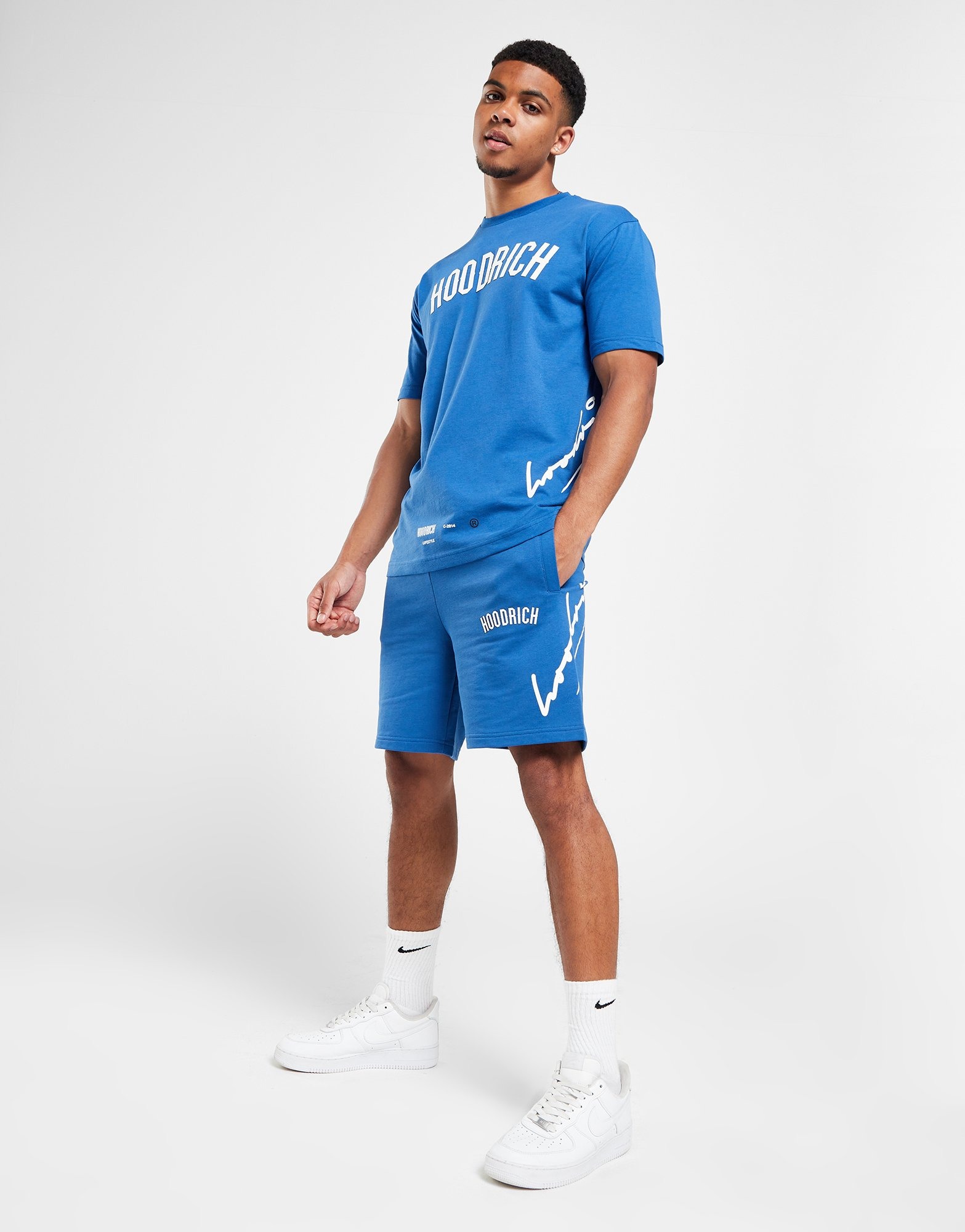 Blue Hoodrich Core T-Shirt/Shorts Set JD Sports Global JD, 47% OFF