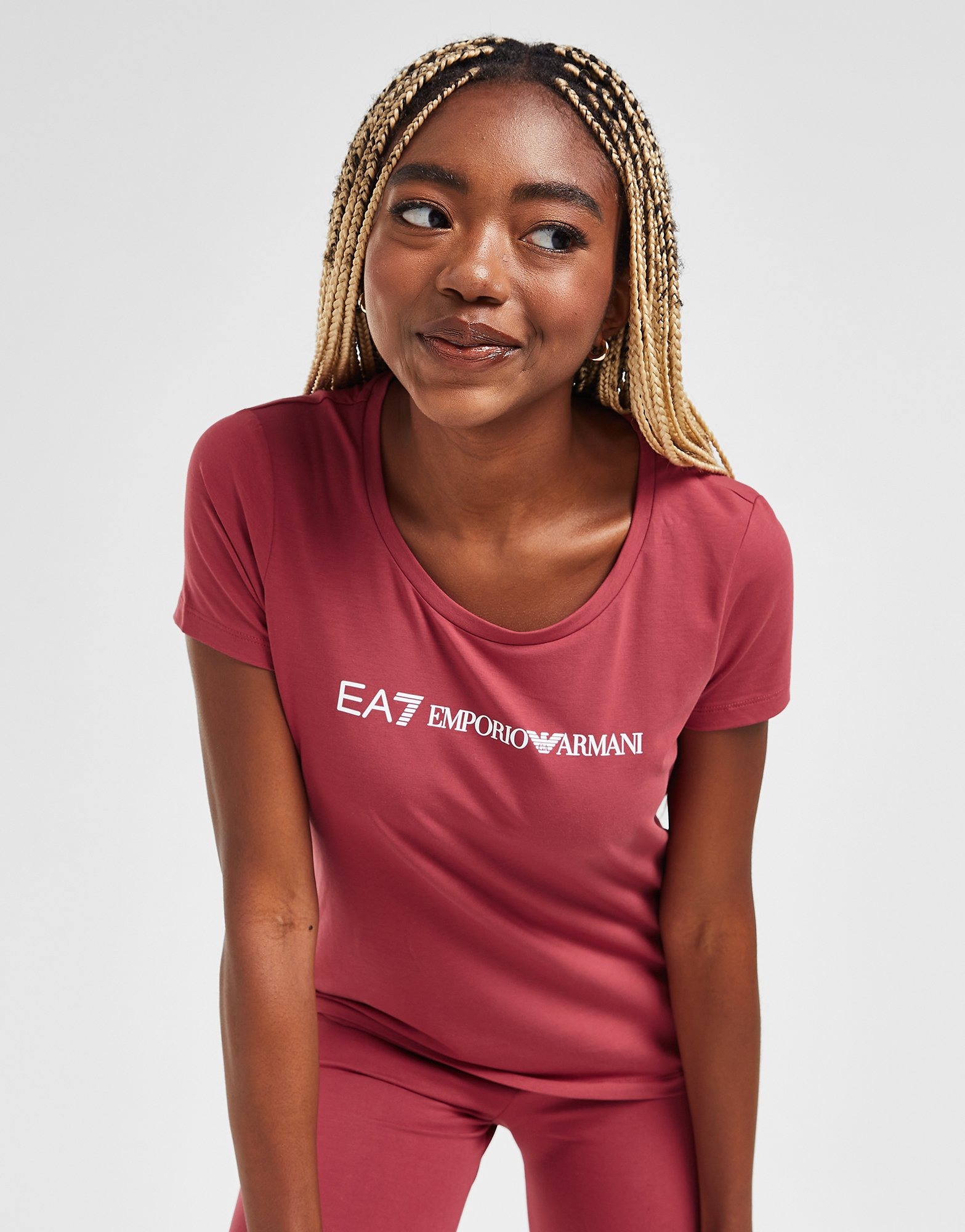 Red Ea7 Emporio Armani Logo Slim T Shirt Jd Sports Uk